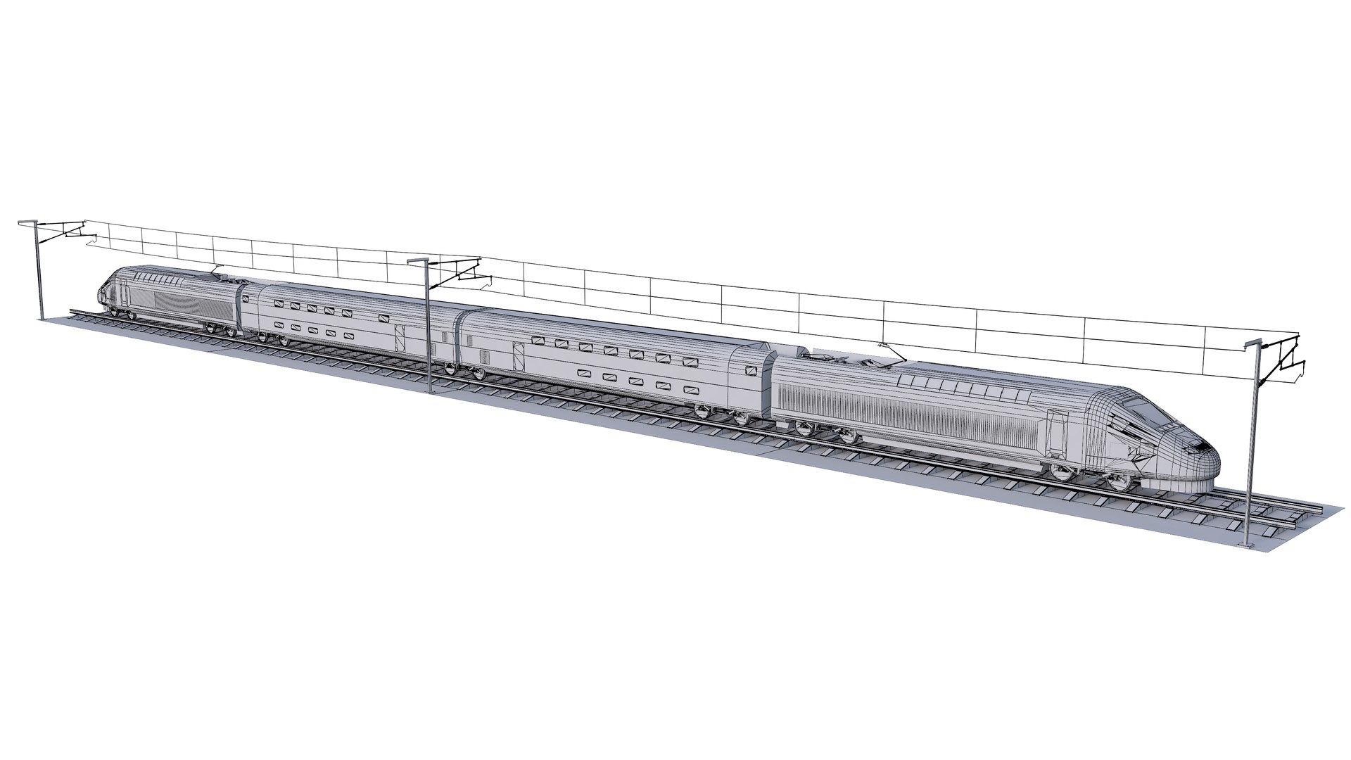 High Speed Train and Rail 3D model - TurboSquid 1997043
