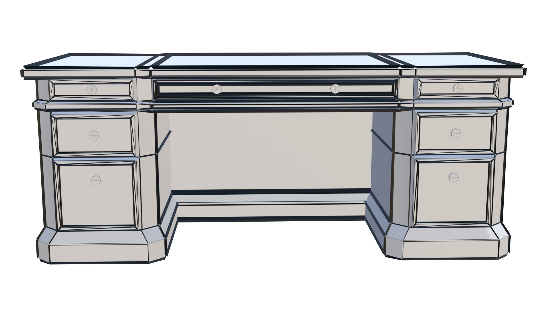 Antique Wooden Desk 3D Model Model - TurboSquid 2301589