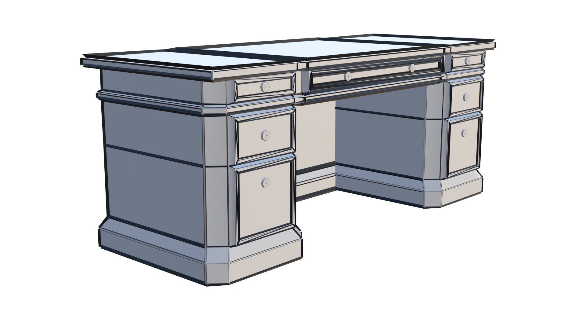 Antique Wooden Desk 3D Model Model - TurboSquid 2301589