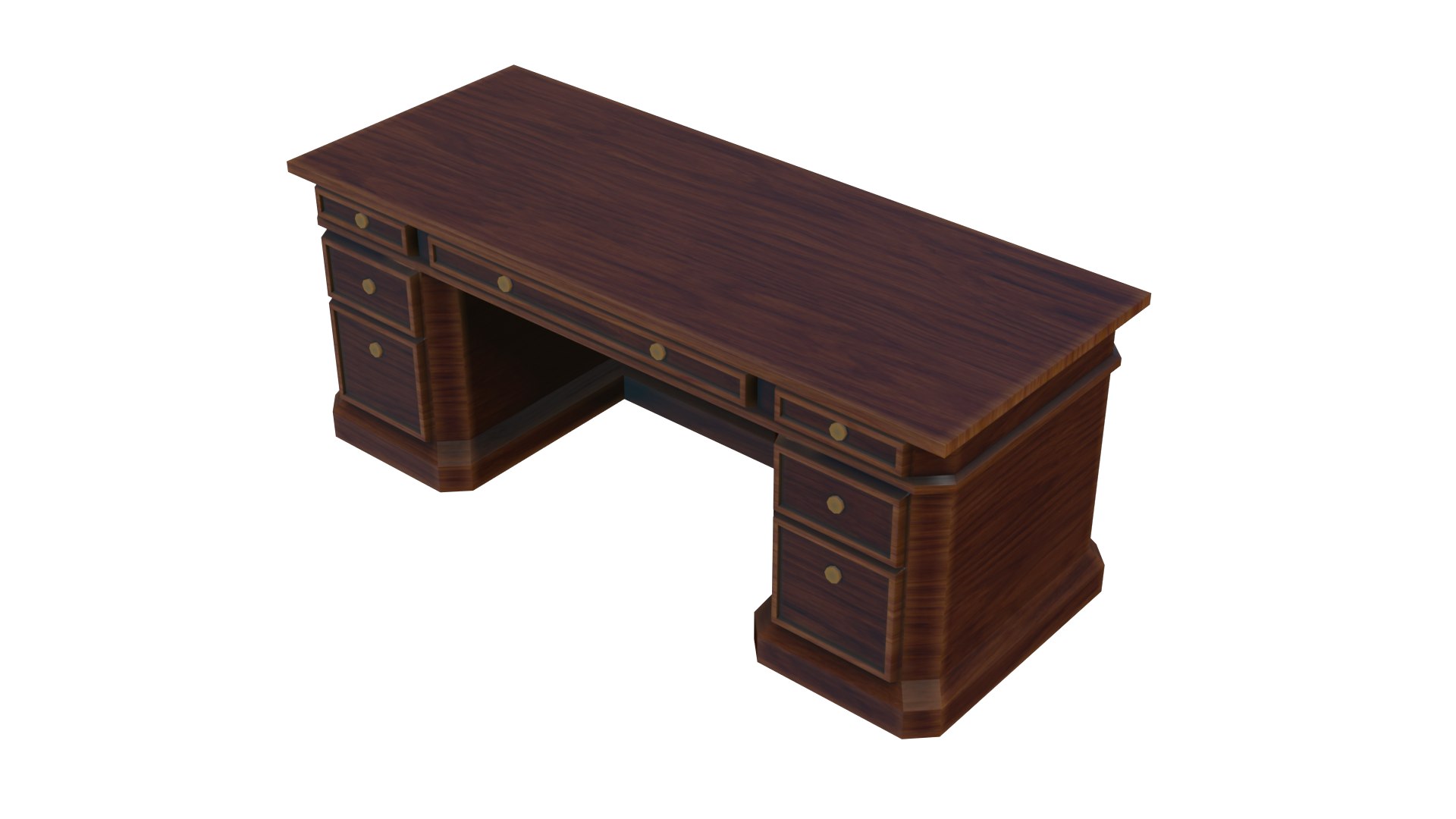 Antique Wooden Desk 3D Model Model - TurboSquid 2301589