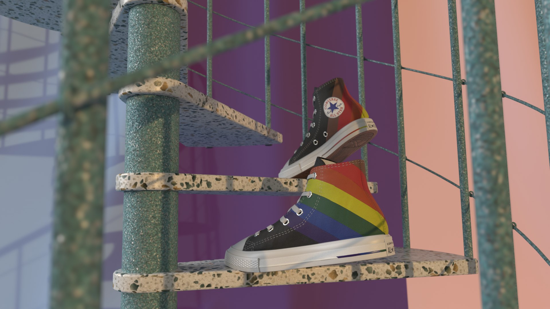 3D Shose Converse Color LGBT Low-poly Model - TurboSquid 2077596