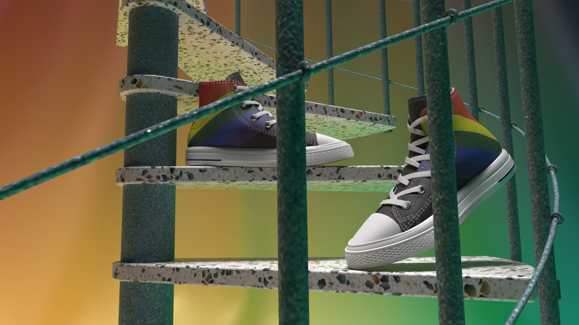 3D Shose Converse Color LGBT Low-poly model - TurboSquid 2077596