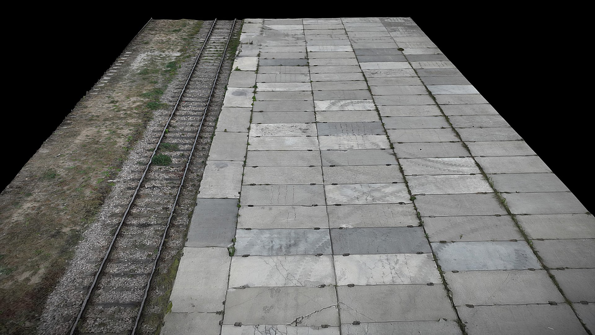 3D Model Industrial Ground Railway Concrete Slabs Photogrammetry ...