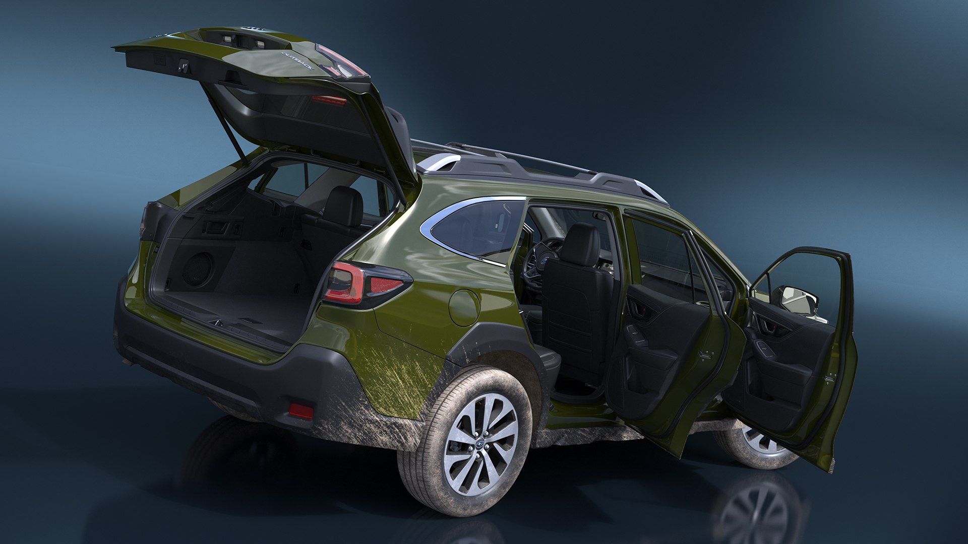 3D Model Subaru Outback 2025 Green Dirty Rigged For Maya - TurboSquid ...