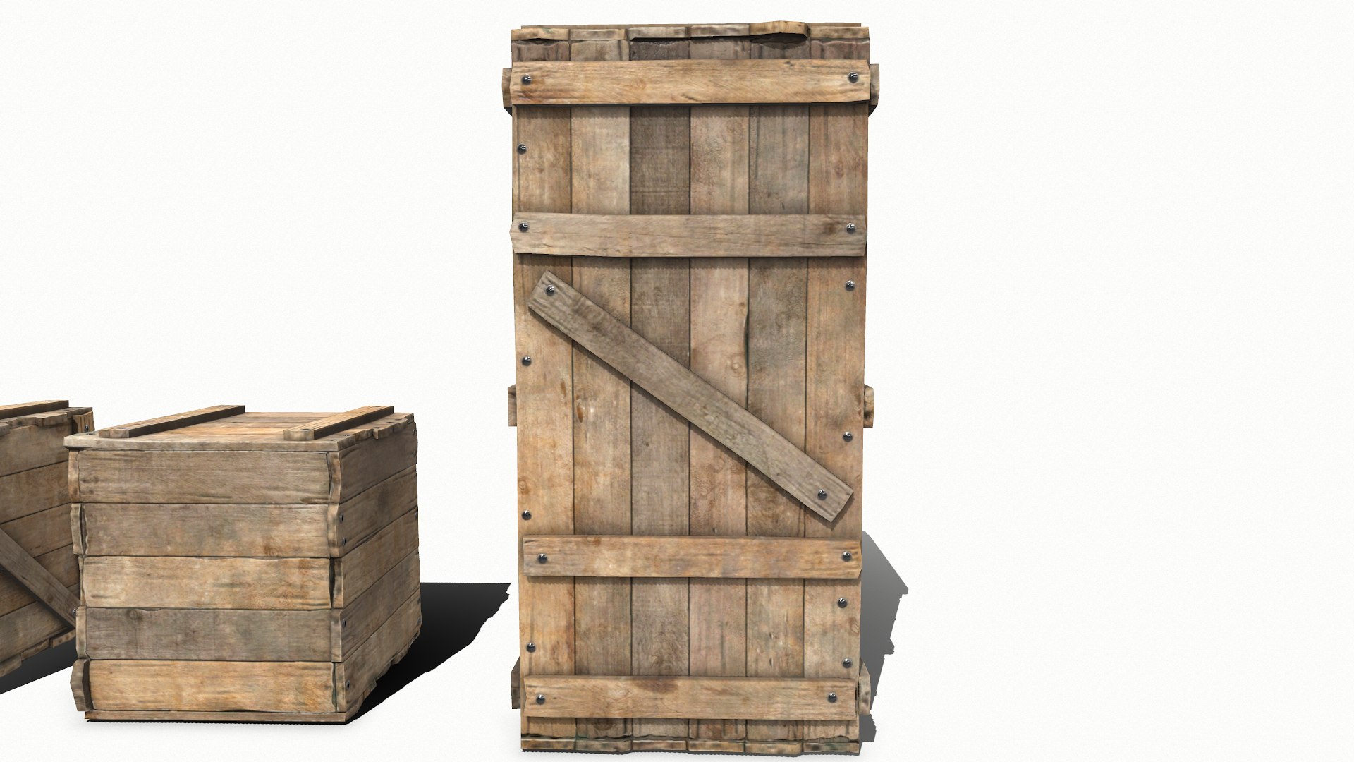 Free 3D Wooden Boxes Low-poly PBR - TurboSquid 2034679