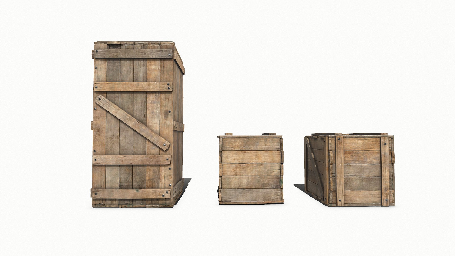 Free 3D Wooden Boxes Low-poly PBR - TurboSquid 2034679