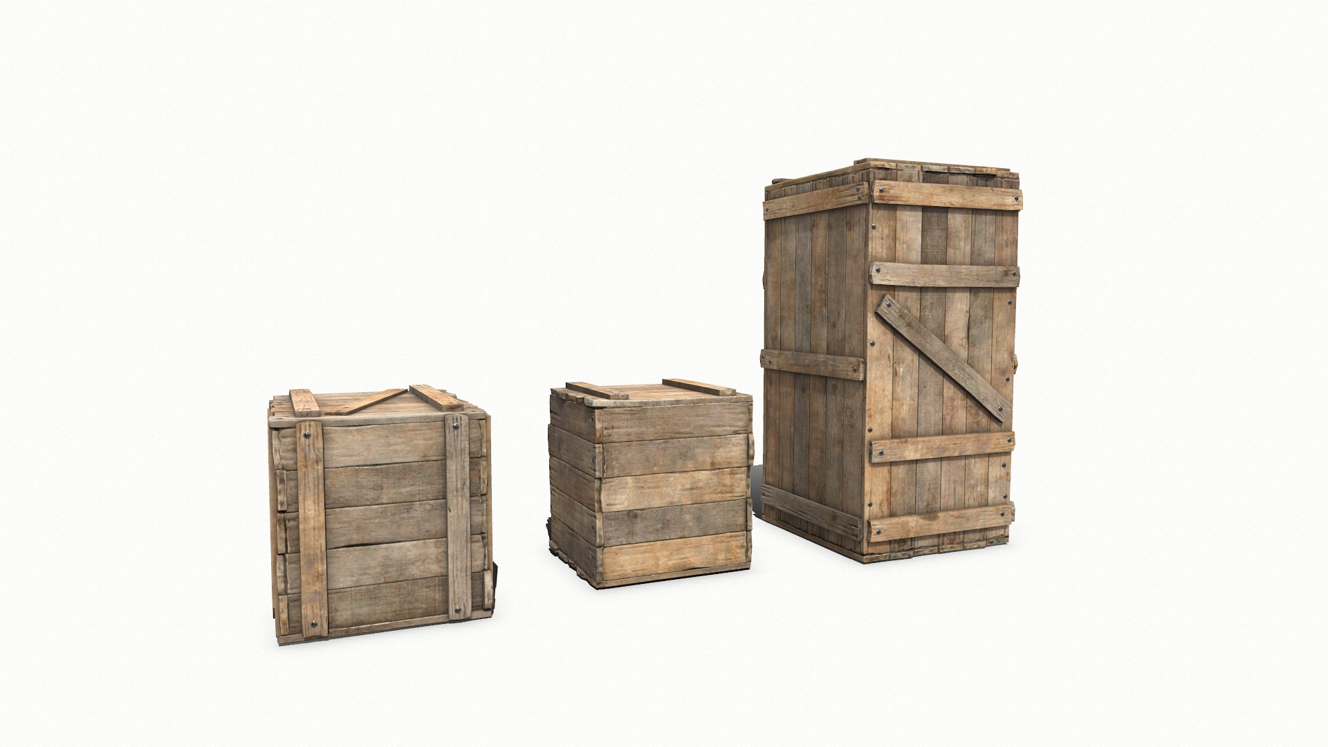 Free 3D Wooden Boxes Low-poly PBR - TurboSquid 2034679