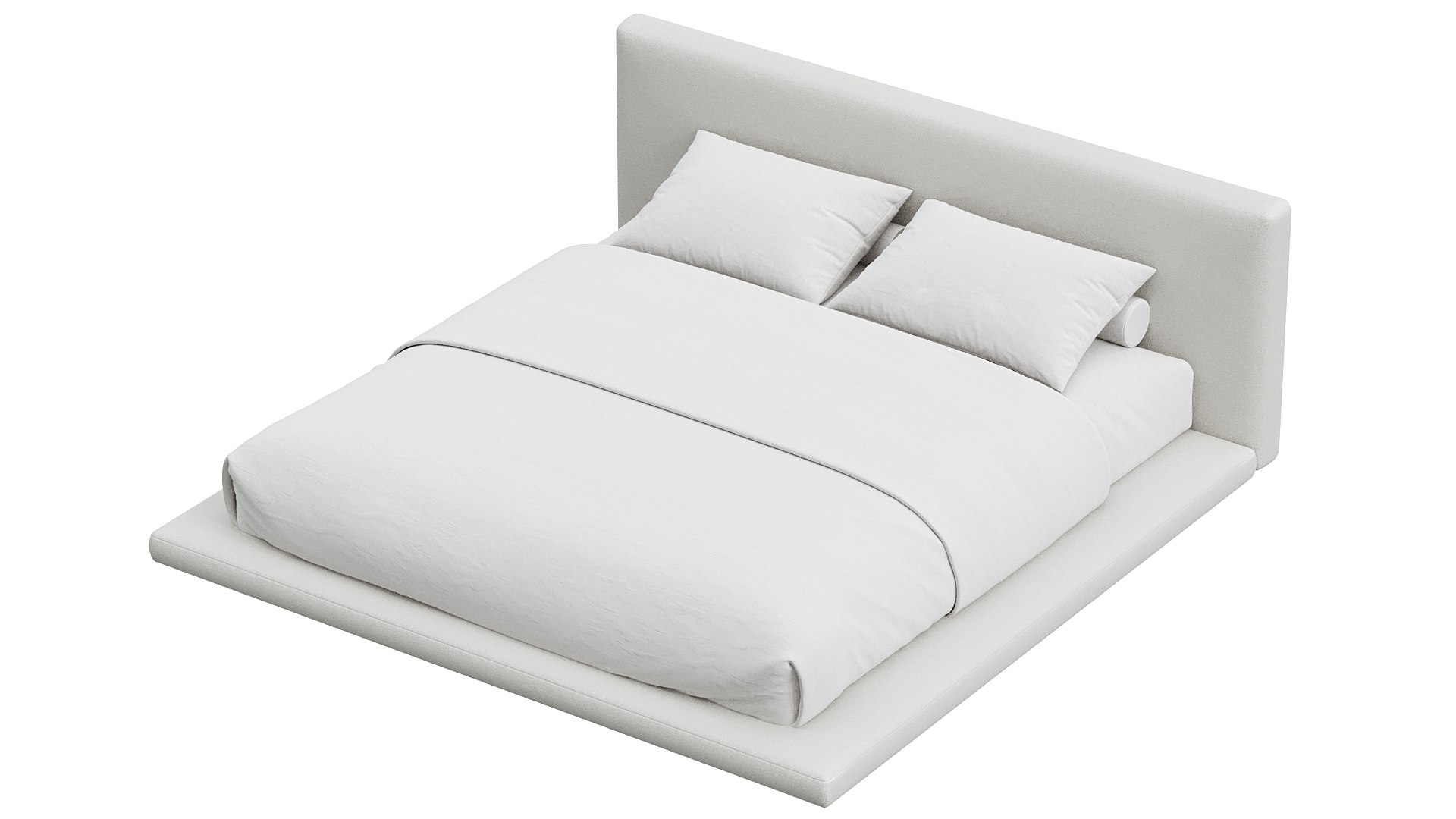 Cesar Suede Fabric Contemporary Minimalist Bed Frame King Size 3D ...