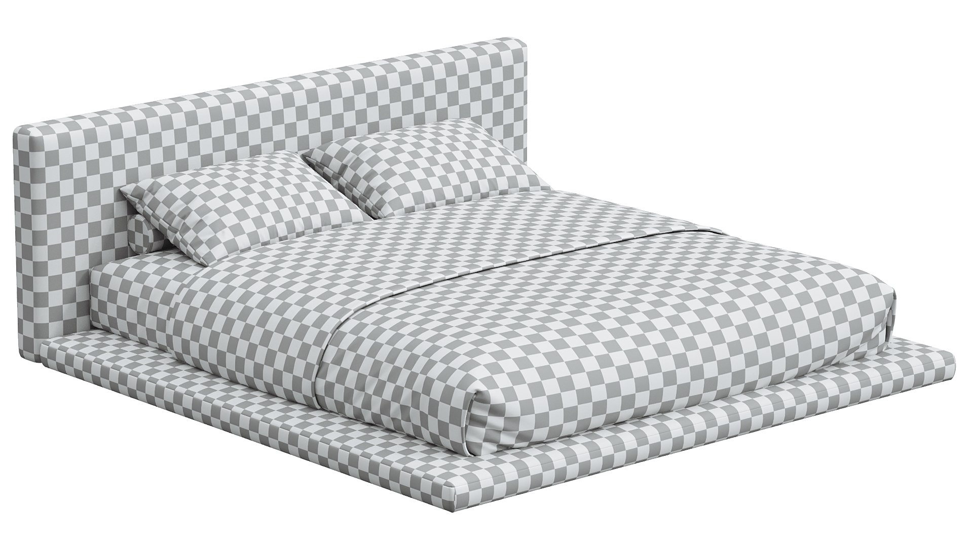 Cesar Suede Fabric Contemporary Minimalist Bed Frame King Size 3D ...