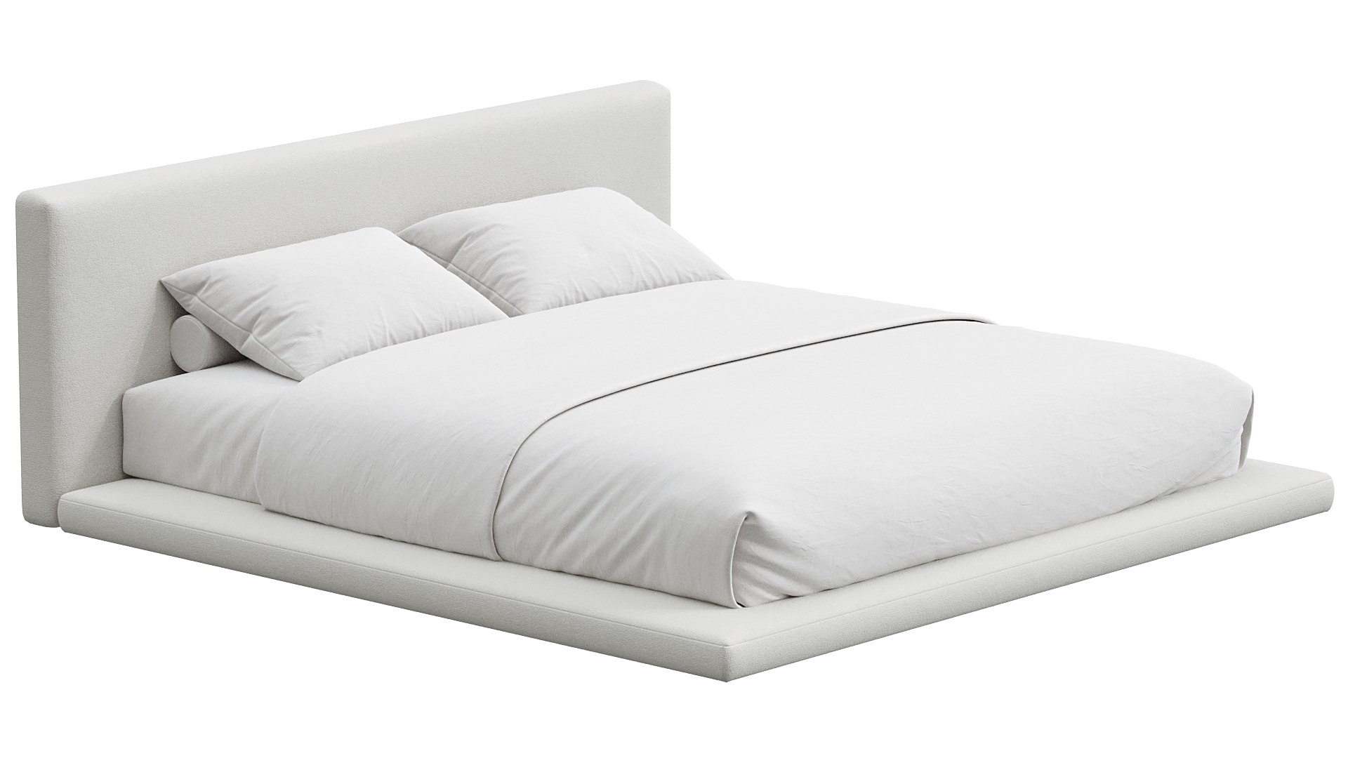 Cesar Suede Fabric Contemporary Minimalist Bed Frame King Size 3D ...