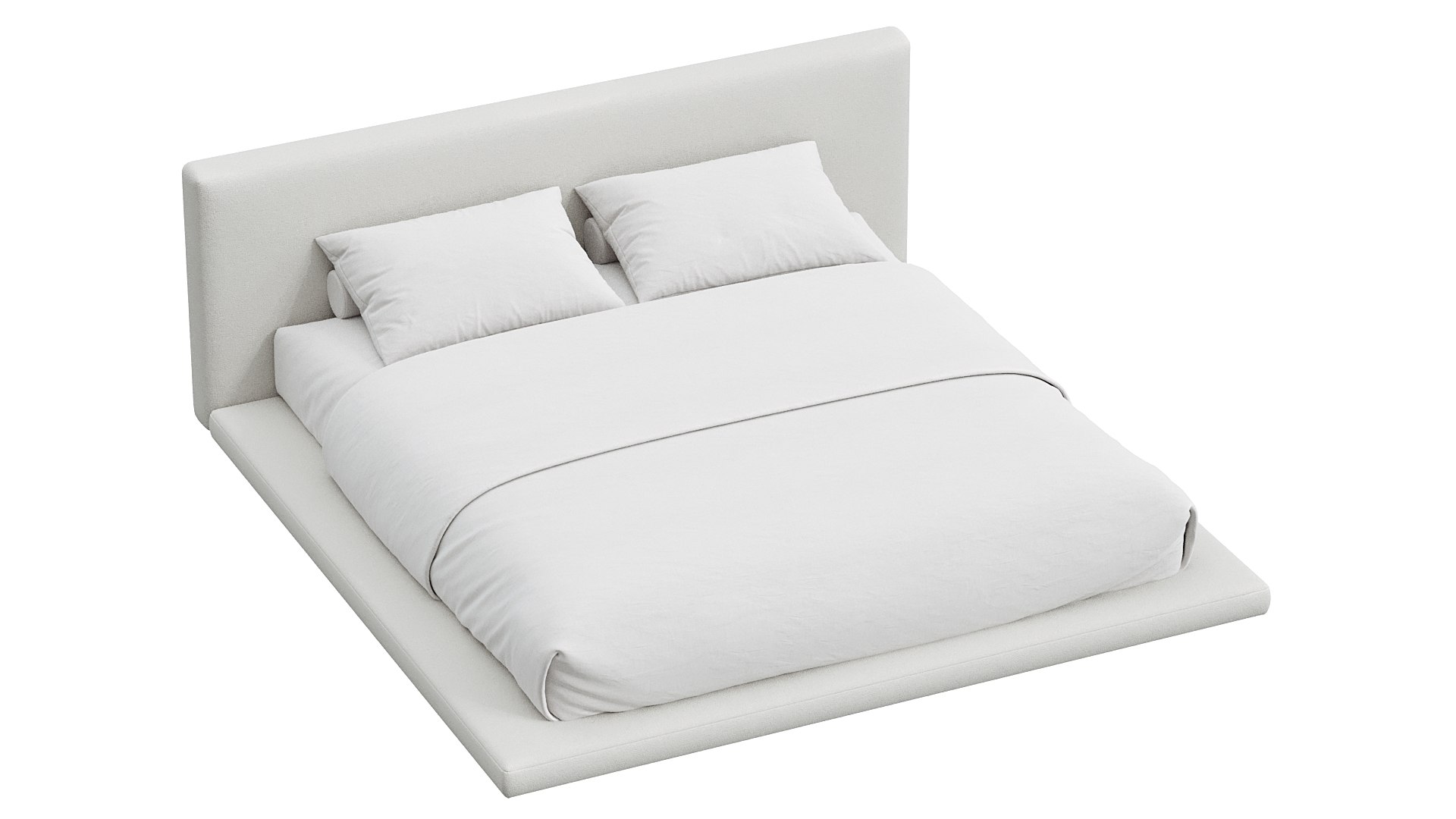 Cesar Suede Fabric Contemporary Minimalist Bed Frame King Size 3D ...