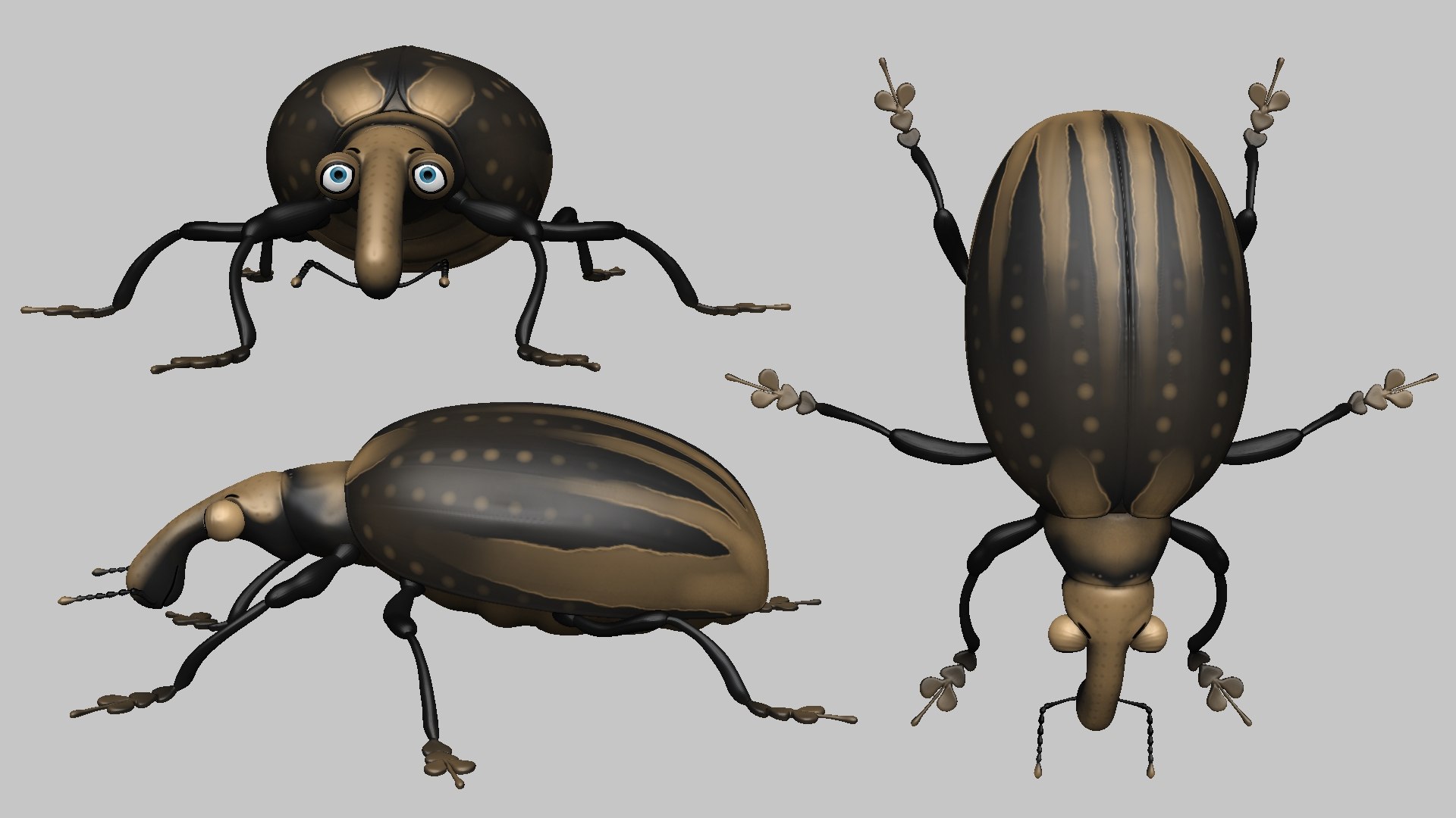 3D Weevil Insect Cartoony Stylized Model - TurboSquid 2196529