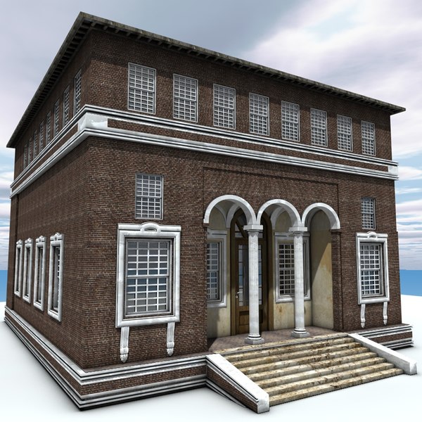 3d old office building loby