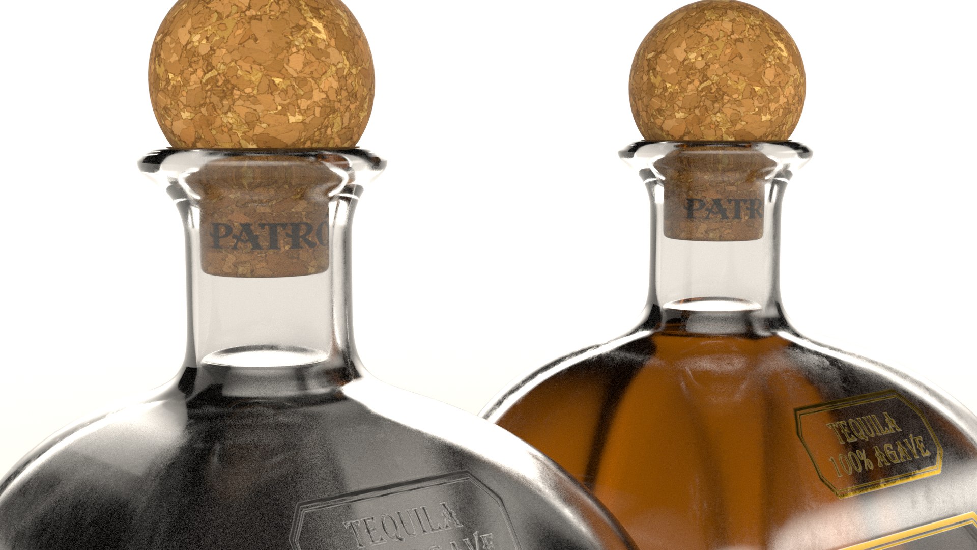 3D Patron Silver And Gold Tequila Alcohol Bottle - TurboSquid 2415442