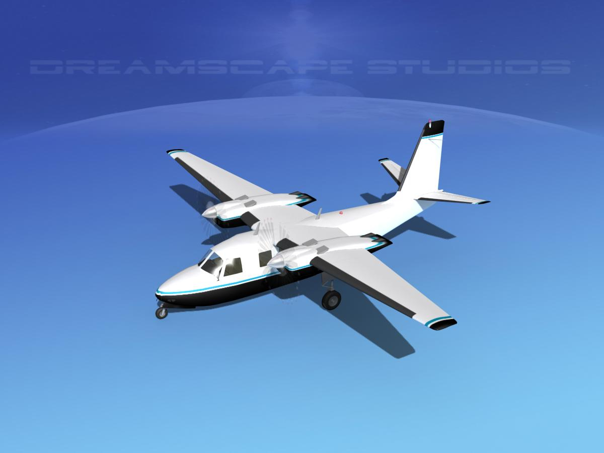 3d model cockpit rockwell aero commander