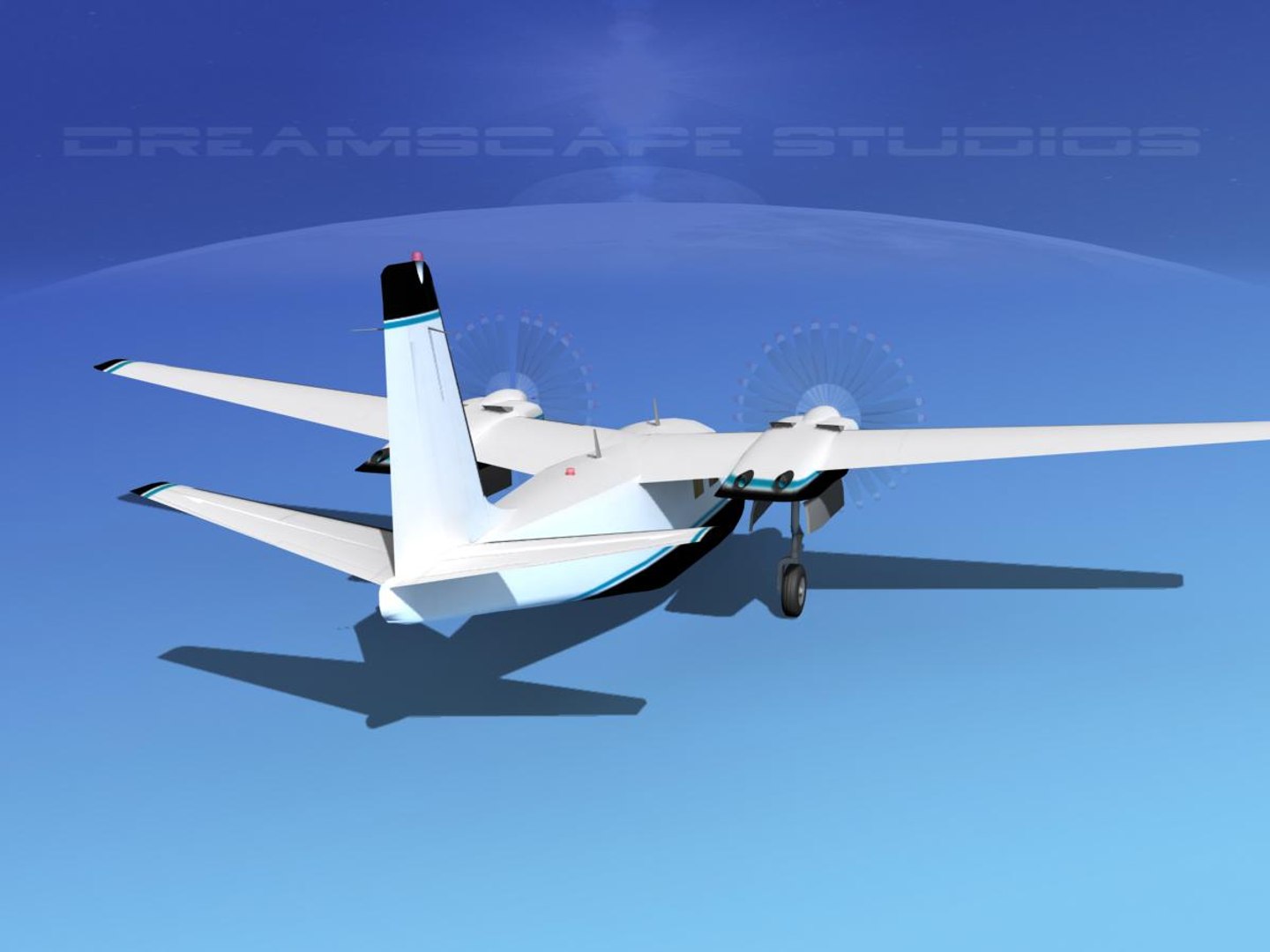 3d Model Cockpit Rockwell Aero Commander