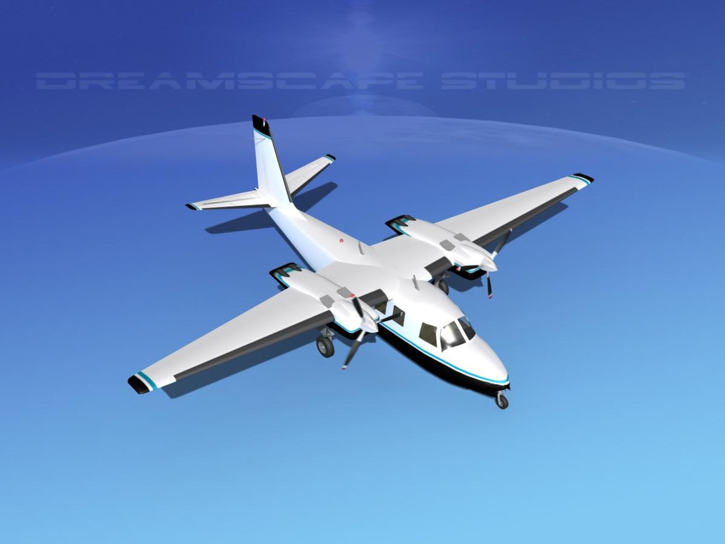 3d Model Cockpit Rockwell Aero Commander