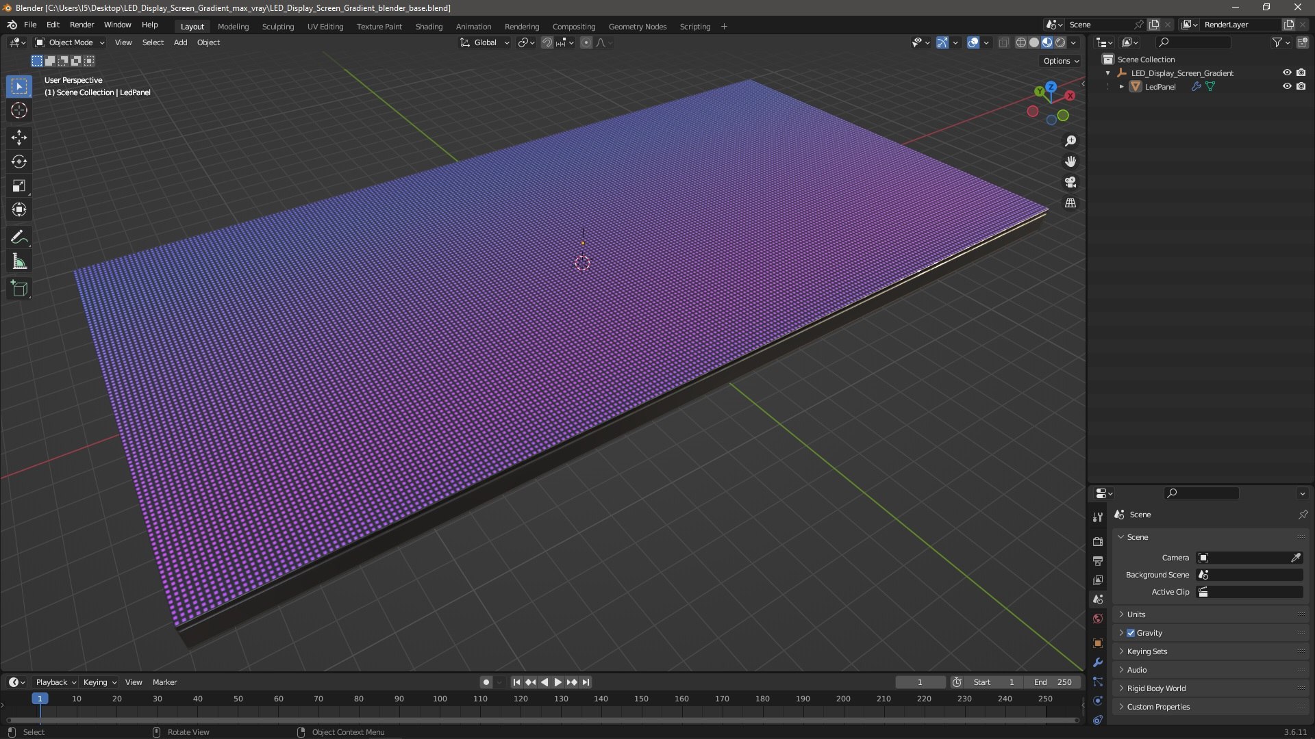 3D Model LED Display Screen Gradient - TurboSquid 2284136