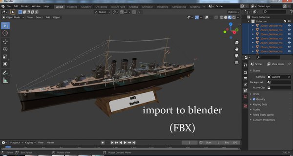 3D model hms norfolk heavy cruiser - TurboSquid 1670519