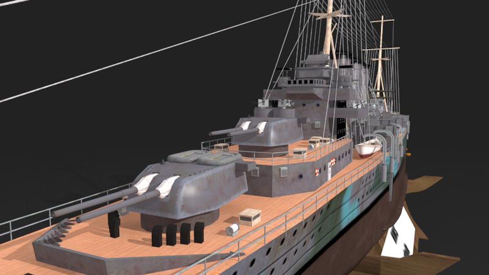 3D Model Hms Norfolk Heavy Cruiser - TurboSquid 1670519