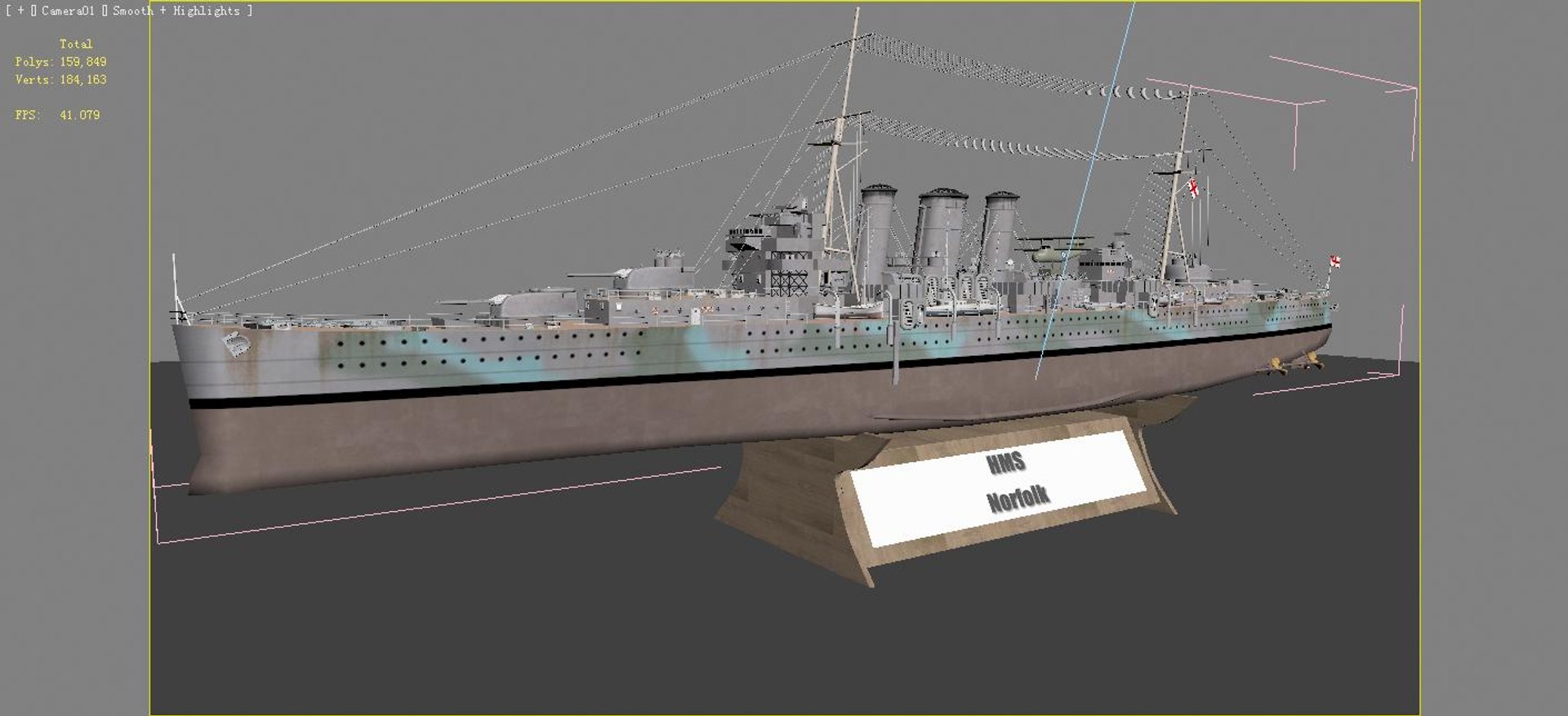 3D Model Hms Norfolk Heavy Cruiser - TurboSquid 1670519