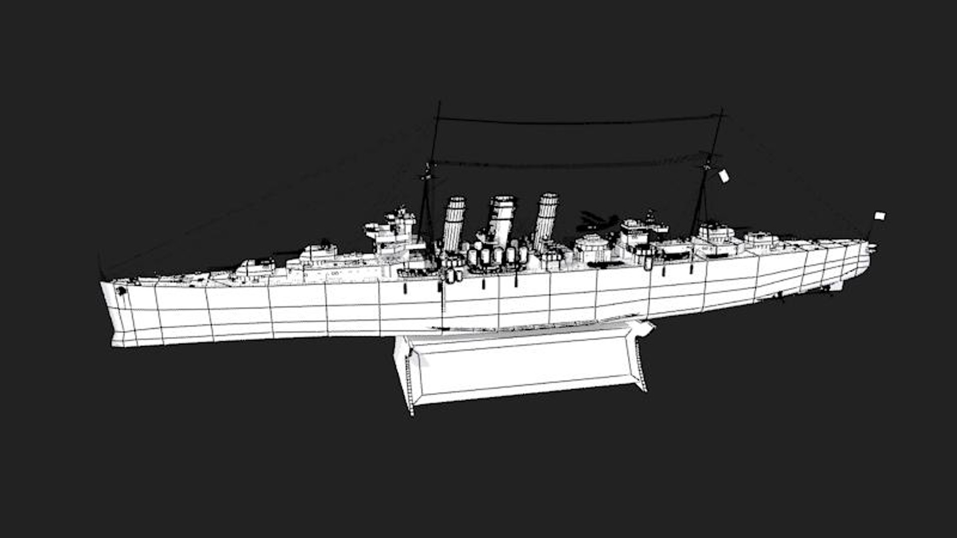 3D Model Hms Norfolk Heavy Cruiser - TurboSquid 1670519