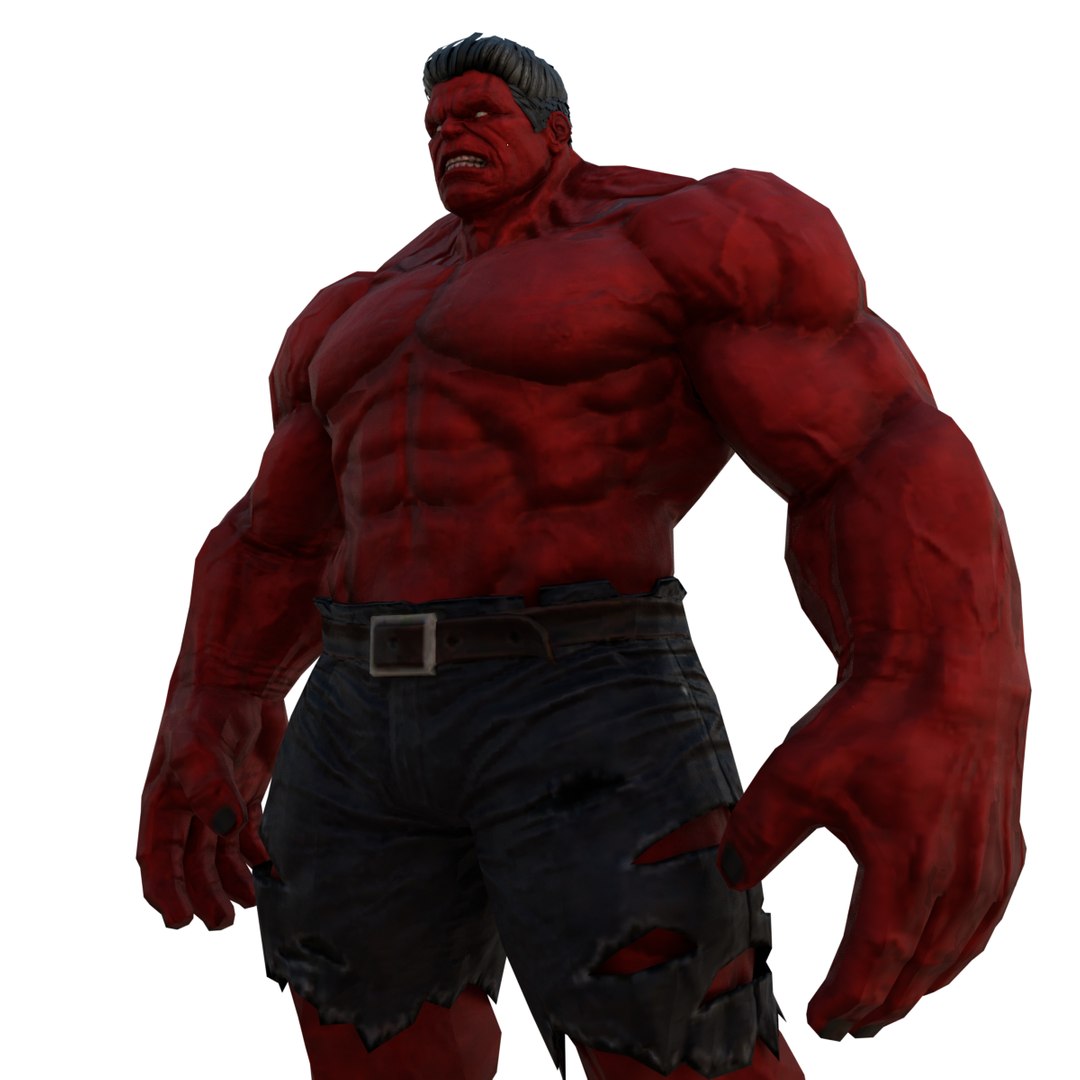 3D Model Red Hulk 3D Model High Quality Detailed Character For Games ...