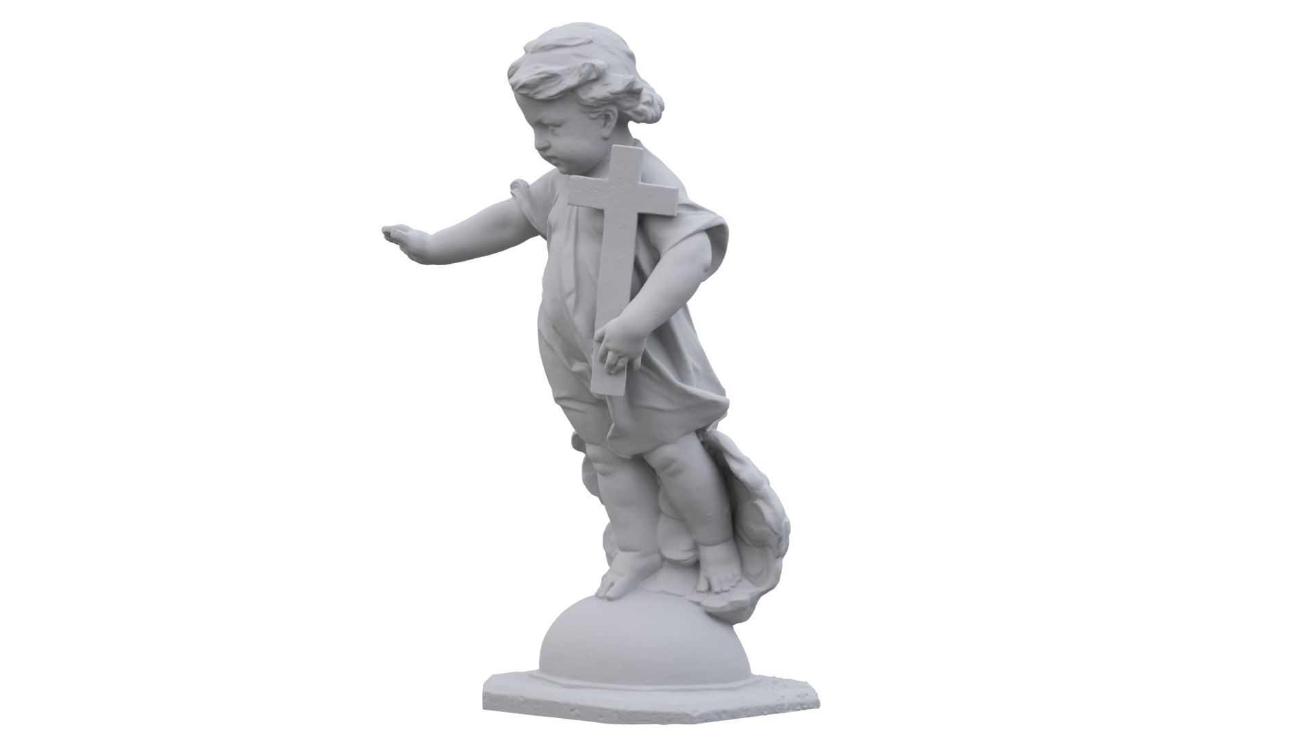3D Cemetery Child Statue - TurboSquid 1748795