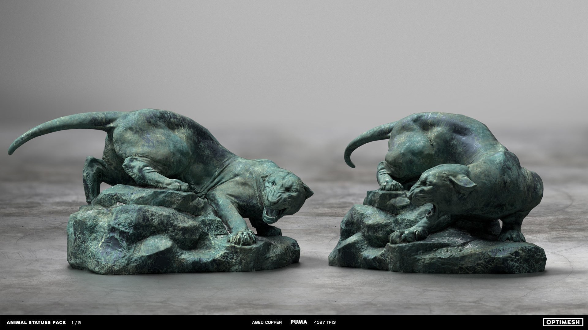 3D Low-poly Puma Statue - TurboSquid 1632568