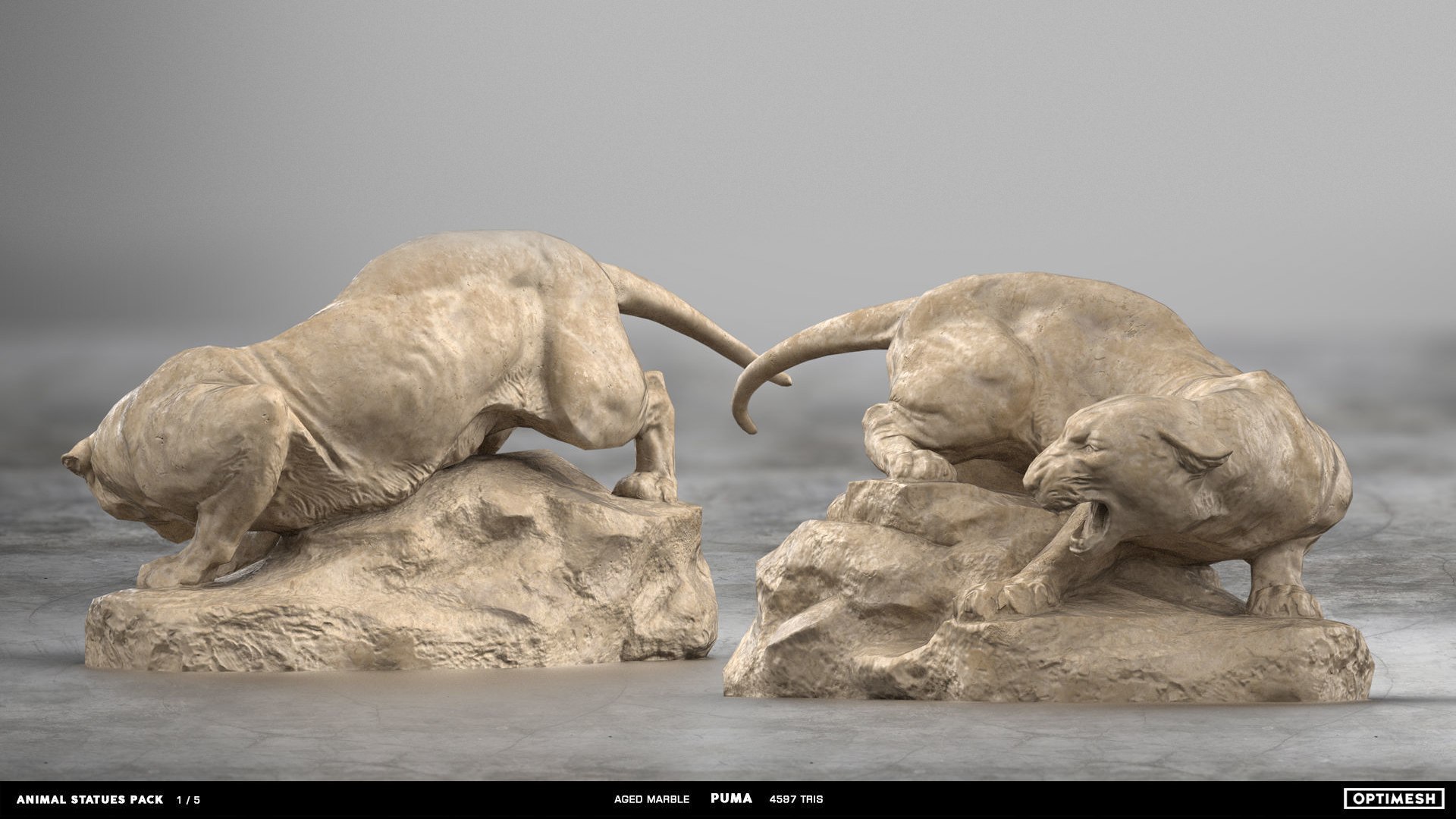 3D Low-poly Puma Statue - TurboSquid 1632568