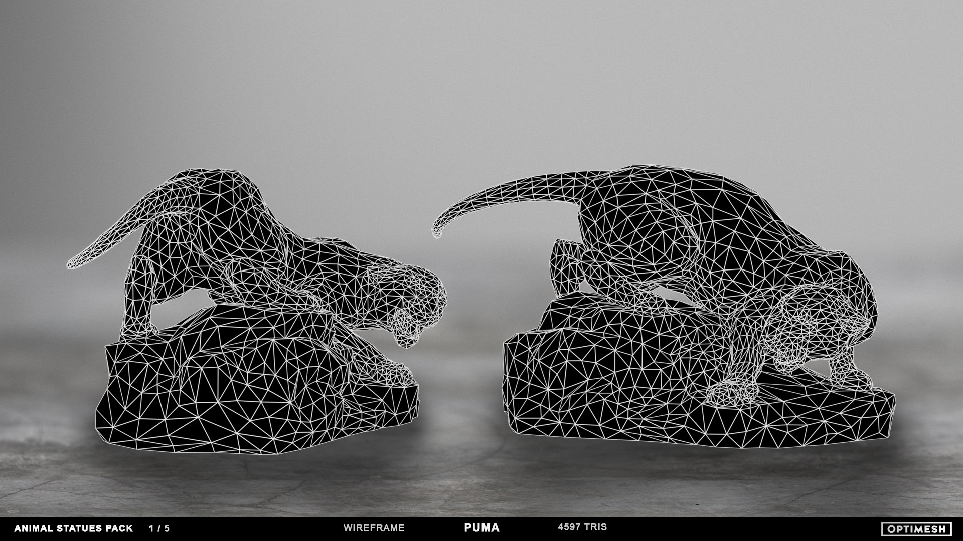 3D Low-poly Puma Statue - TurboSquid 1632568