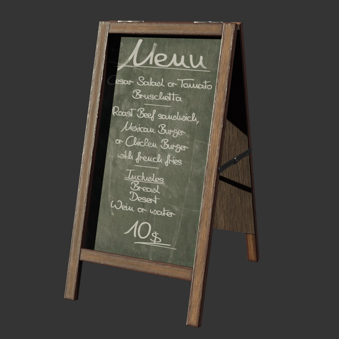 3D Menu Board For Restaurant And Coffee Shop Model - TurboSquid 1724502
