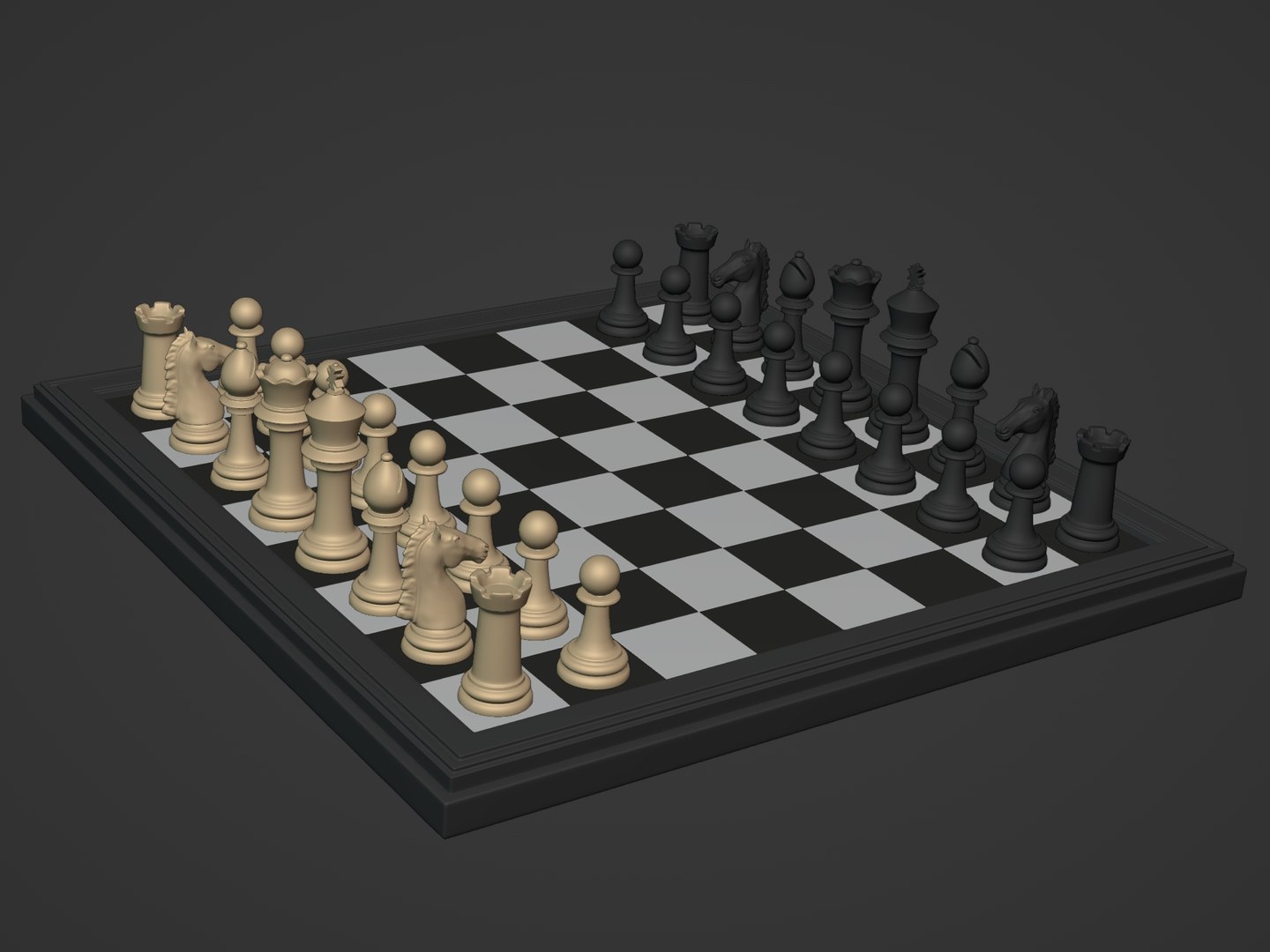3D Model Chess Set And Board - TurboSquid 1899989