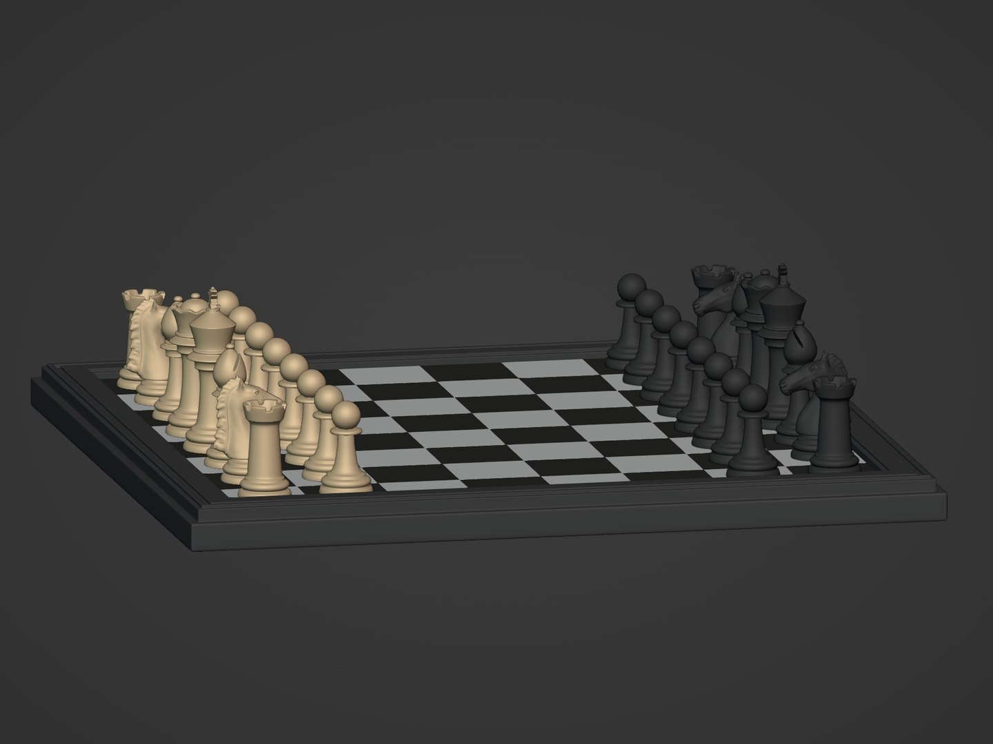 3D Model Chess Set And Board - TurboSquid 1899989