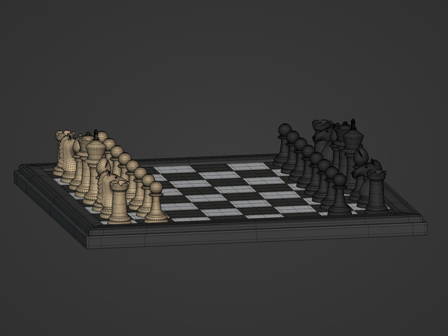 3D Model Chess Set And Board - TurboSquid 1899989