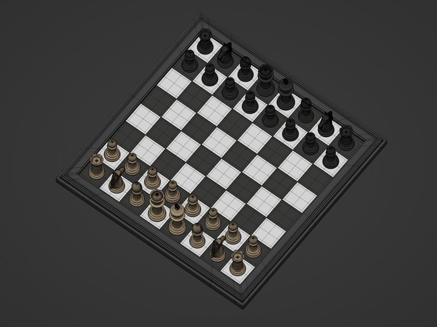 3D Model Chess Set And Board - TurboSquid 1899989
