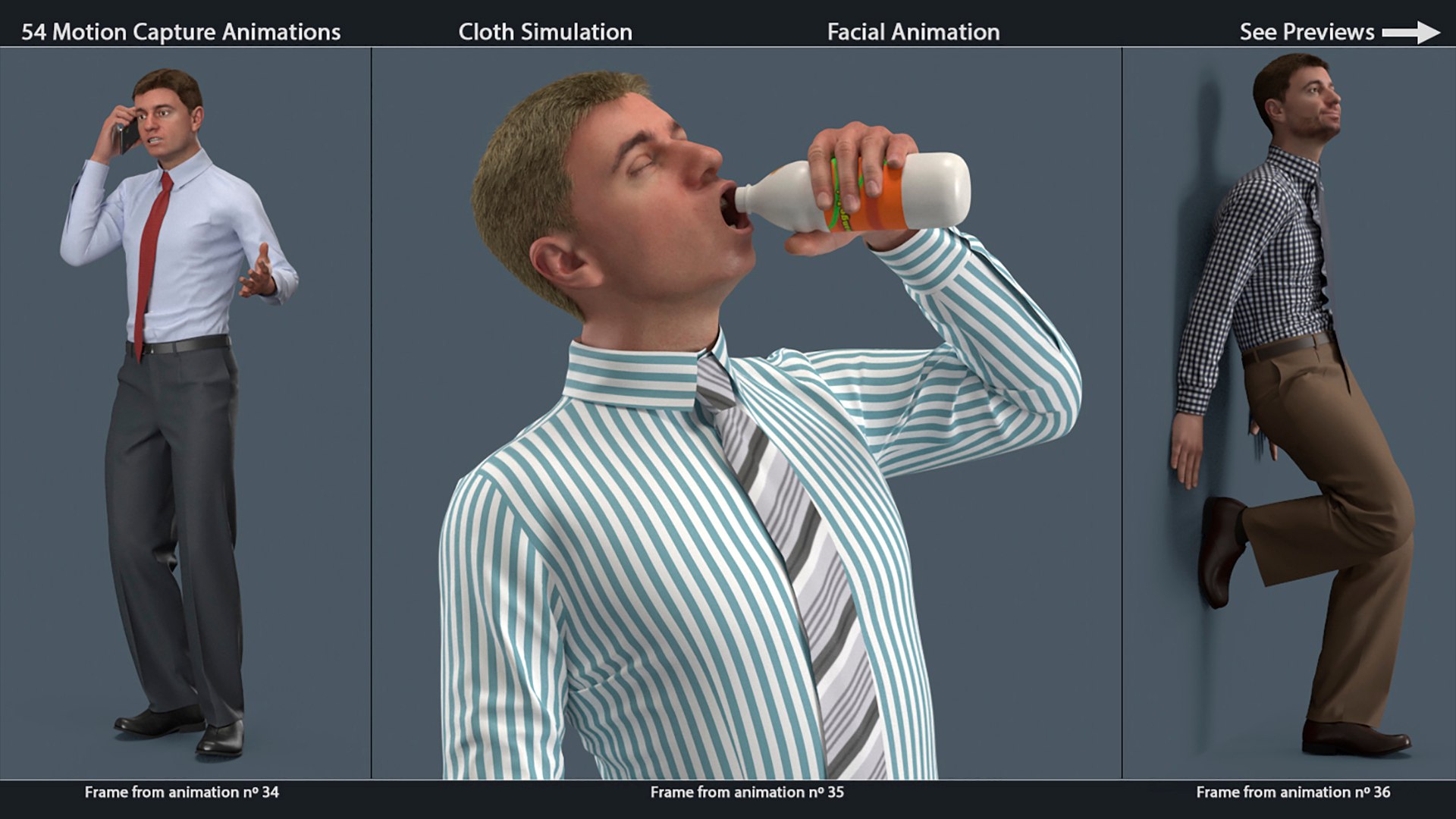 Realistic male cloth animations 3D model - TurboSquid 1216662