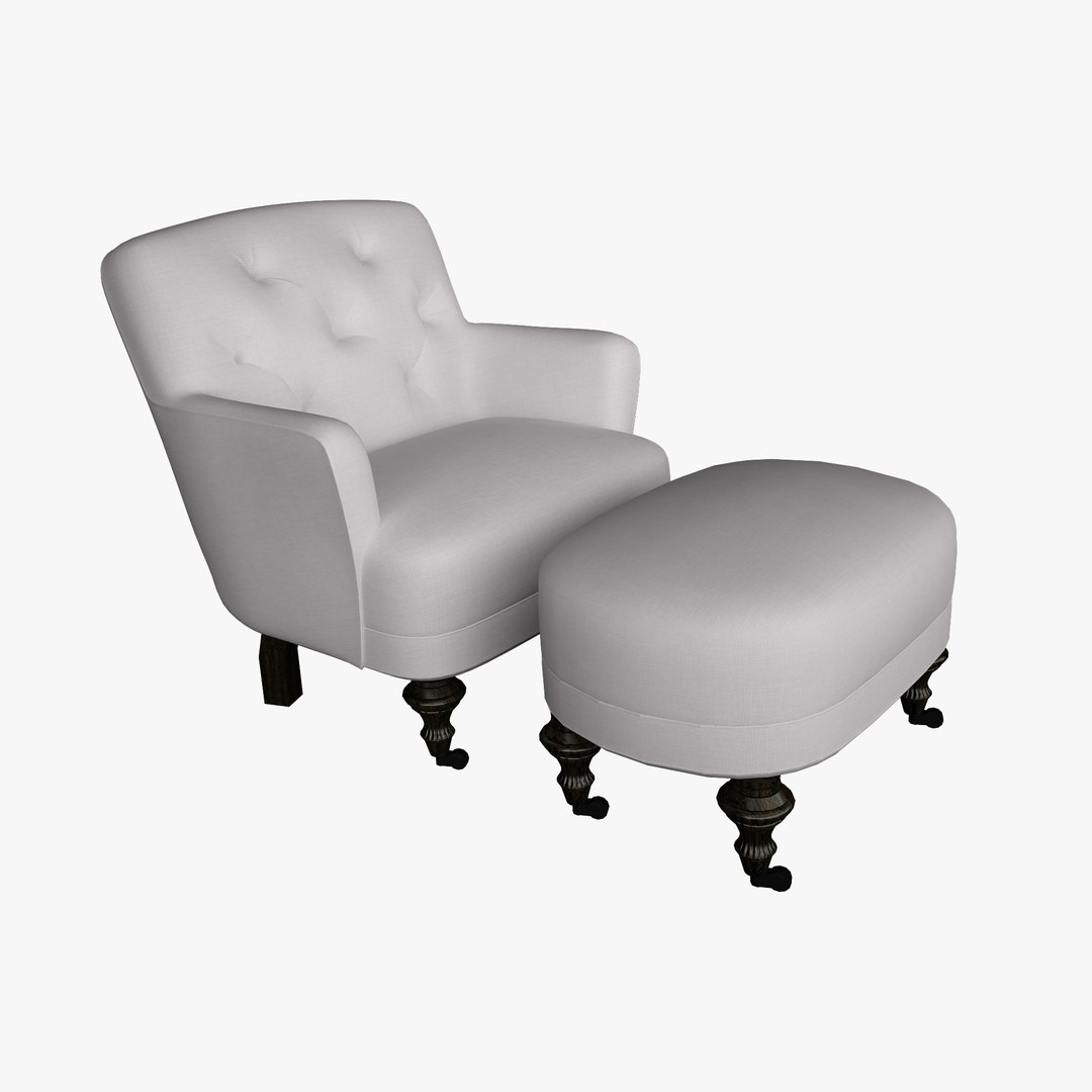 Chair Ottoman Style 3D Model - TurboSquid 1698055