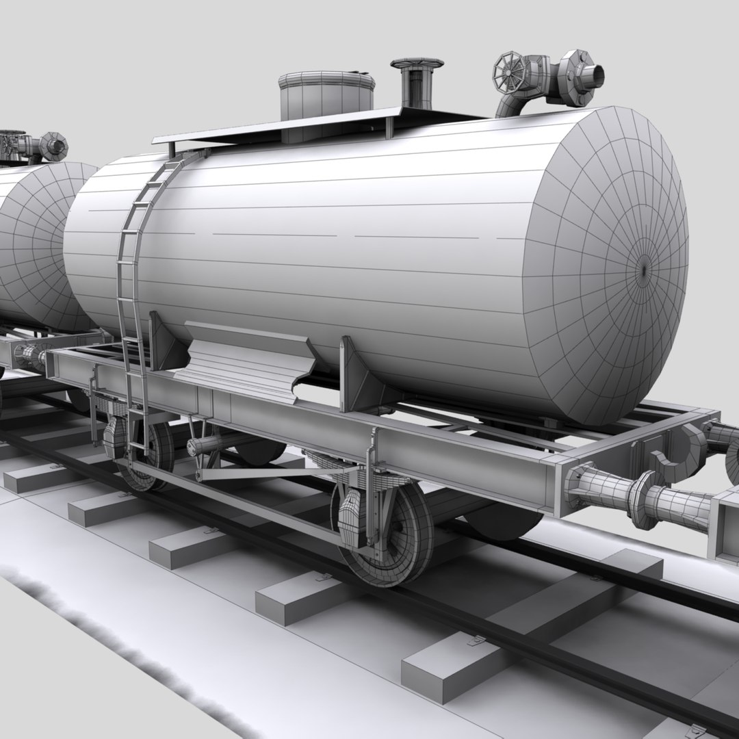 Railway Tank Wagon 3d Model