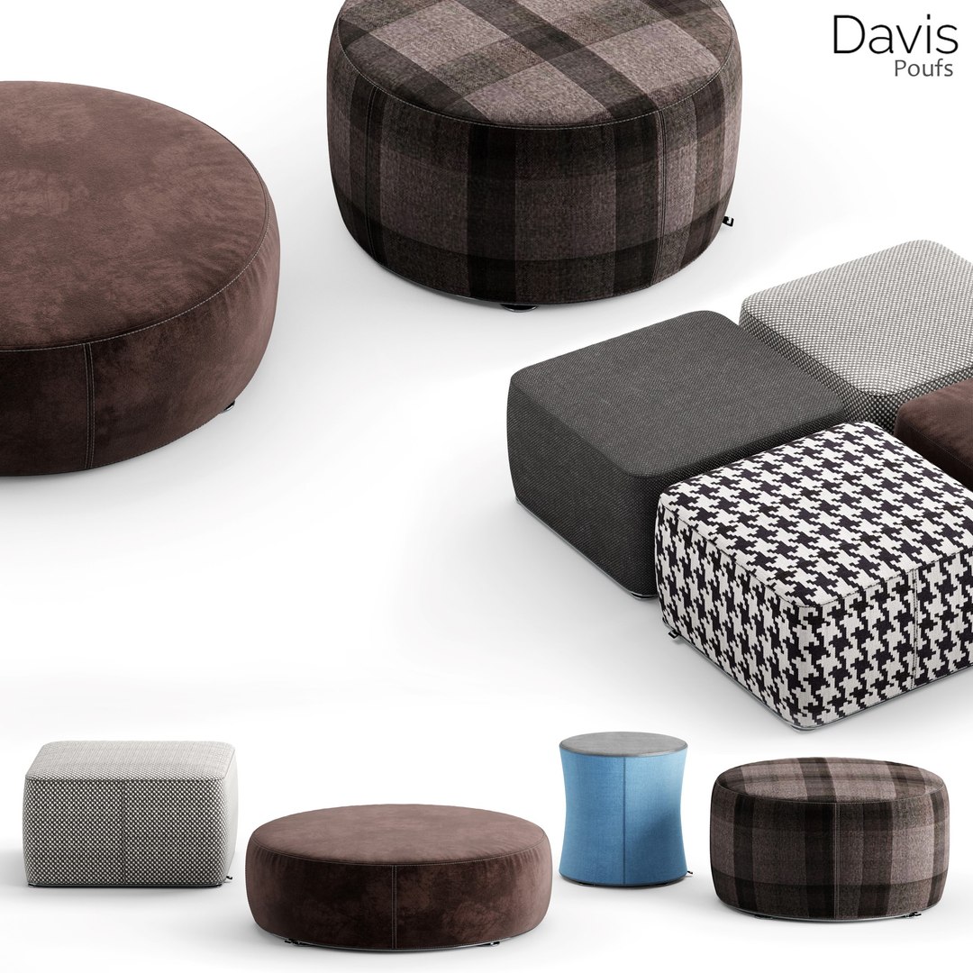 3D Model Minotti Davis Poufs - TurboSquid 1272936