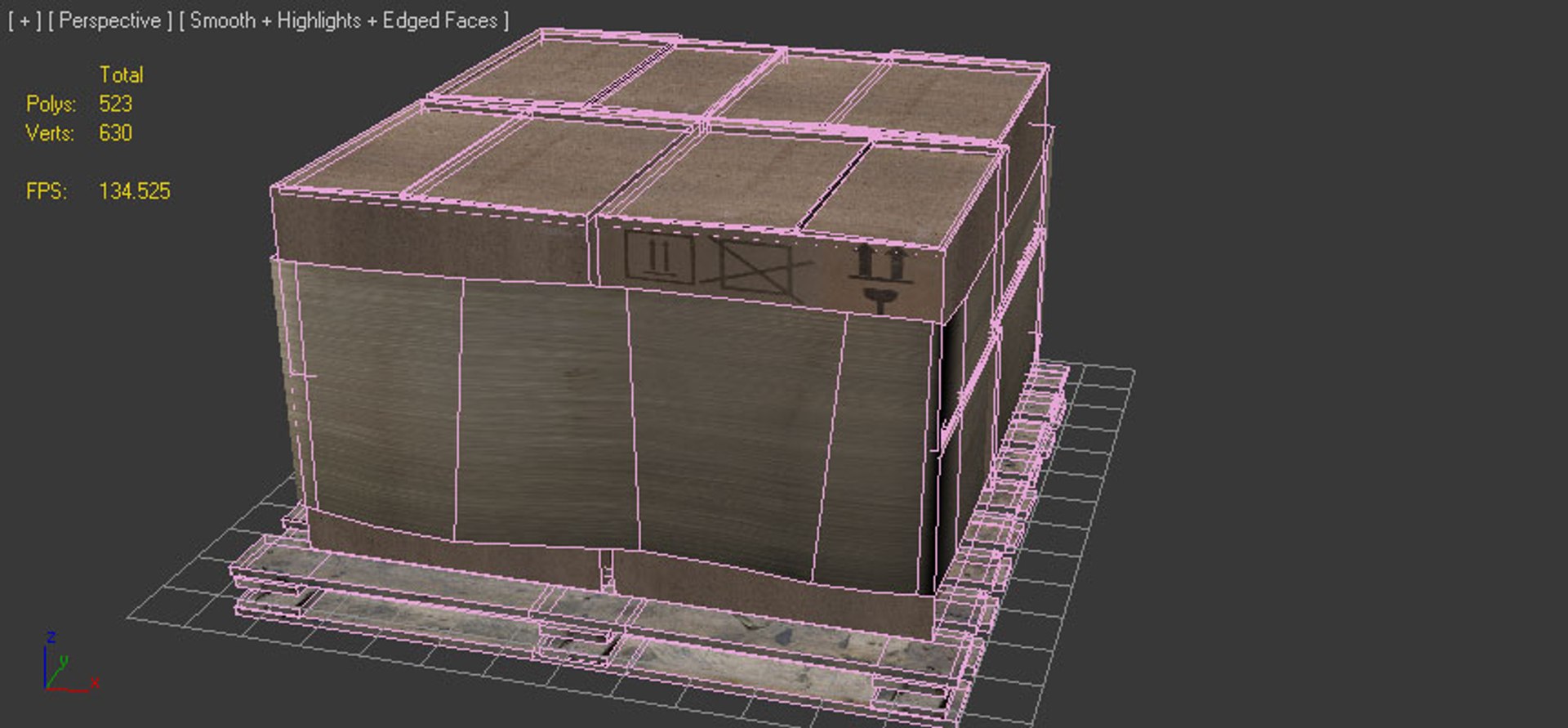 cardboard box pile crate 3d model