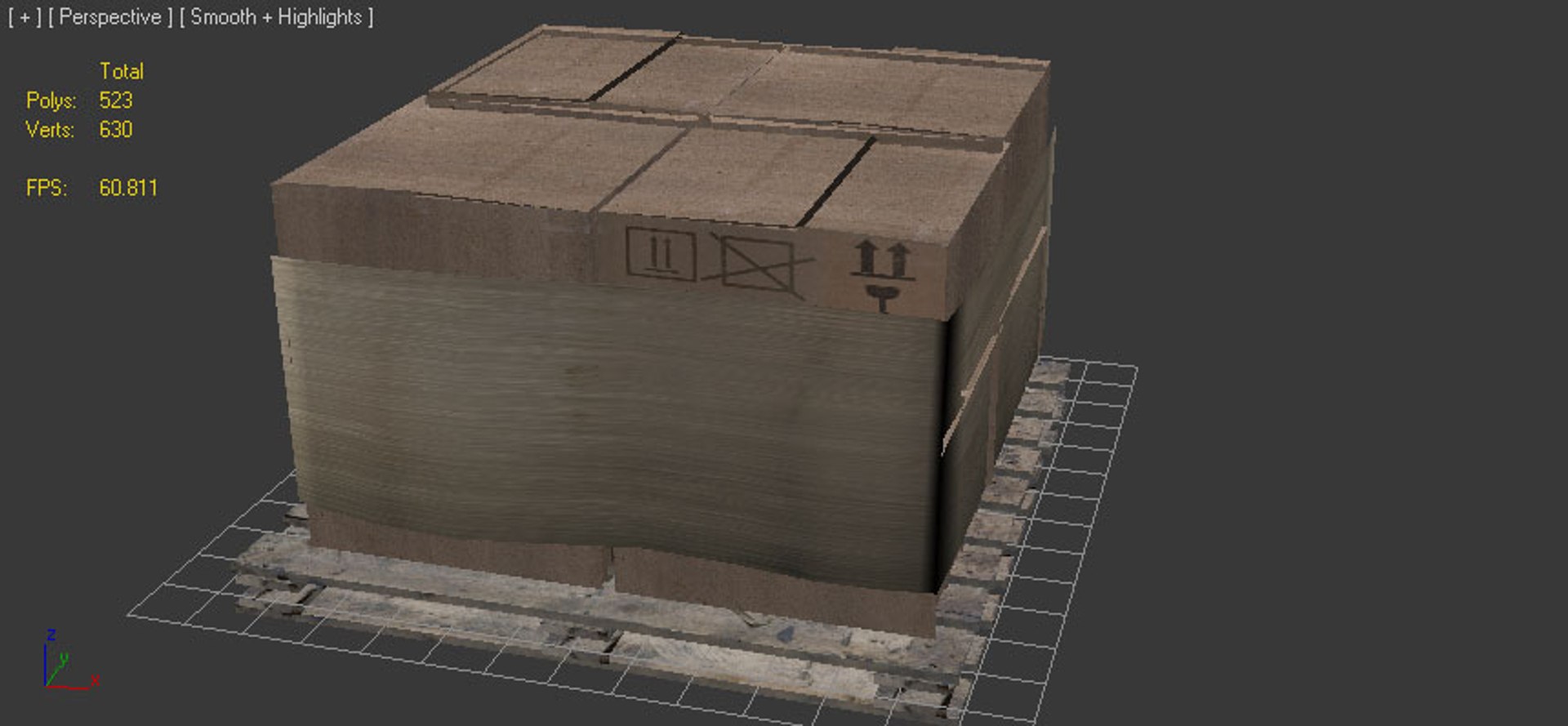 cardboard box pile crate 3d model