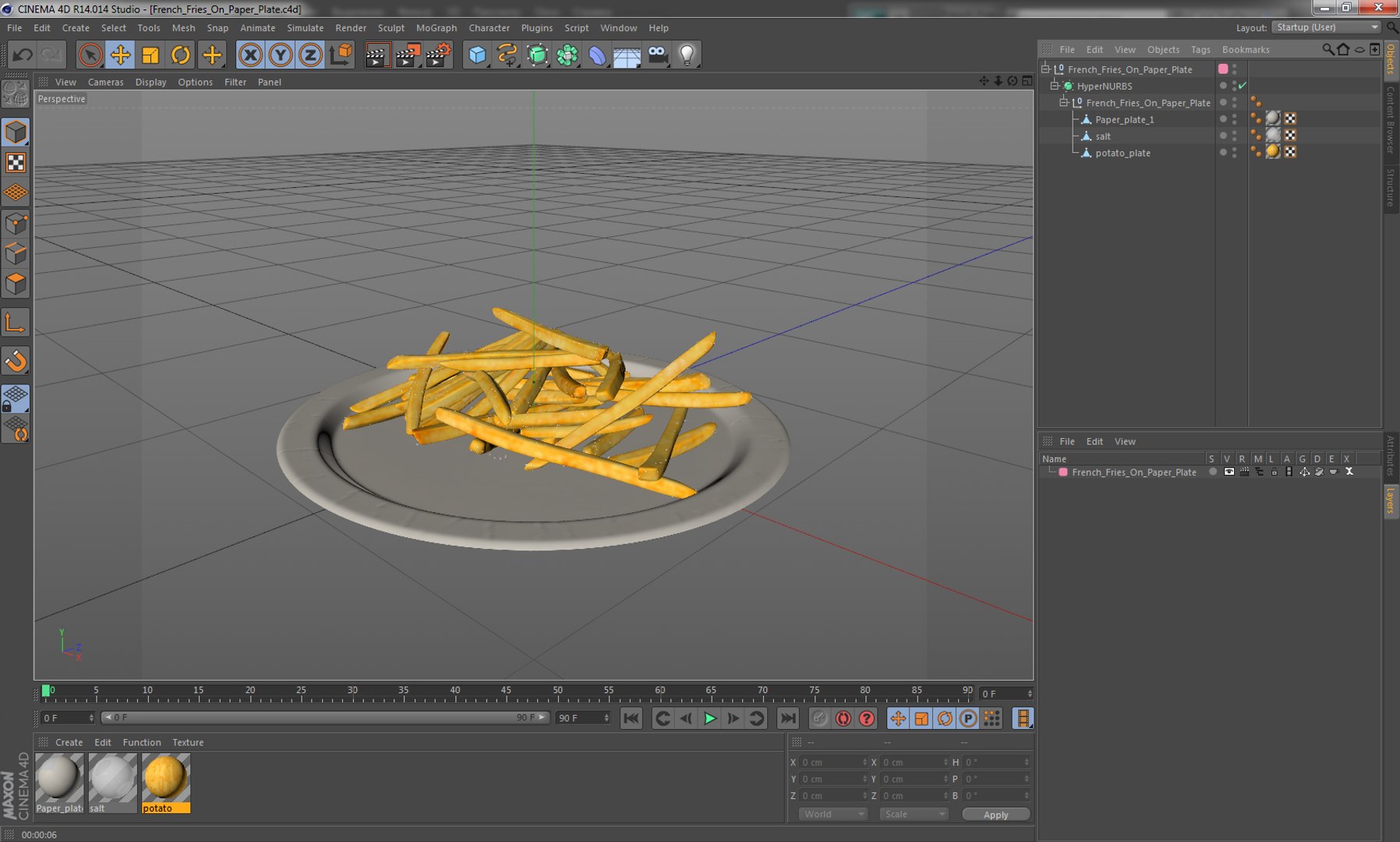 3D Model French Fries Paper Plate | 1141964 | TurboSquid