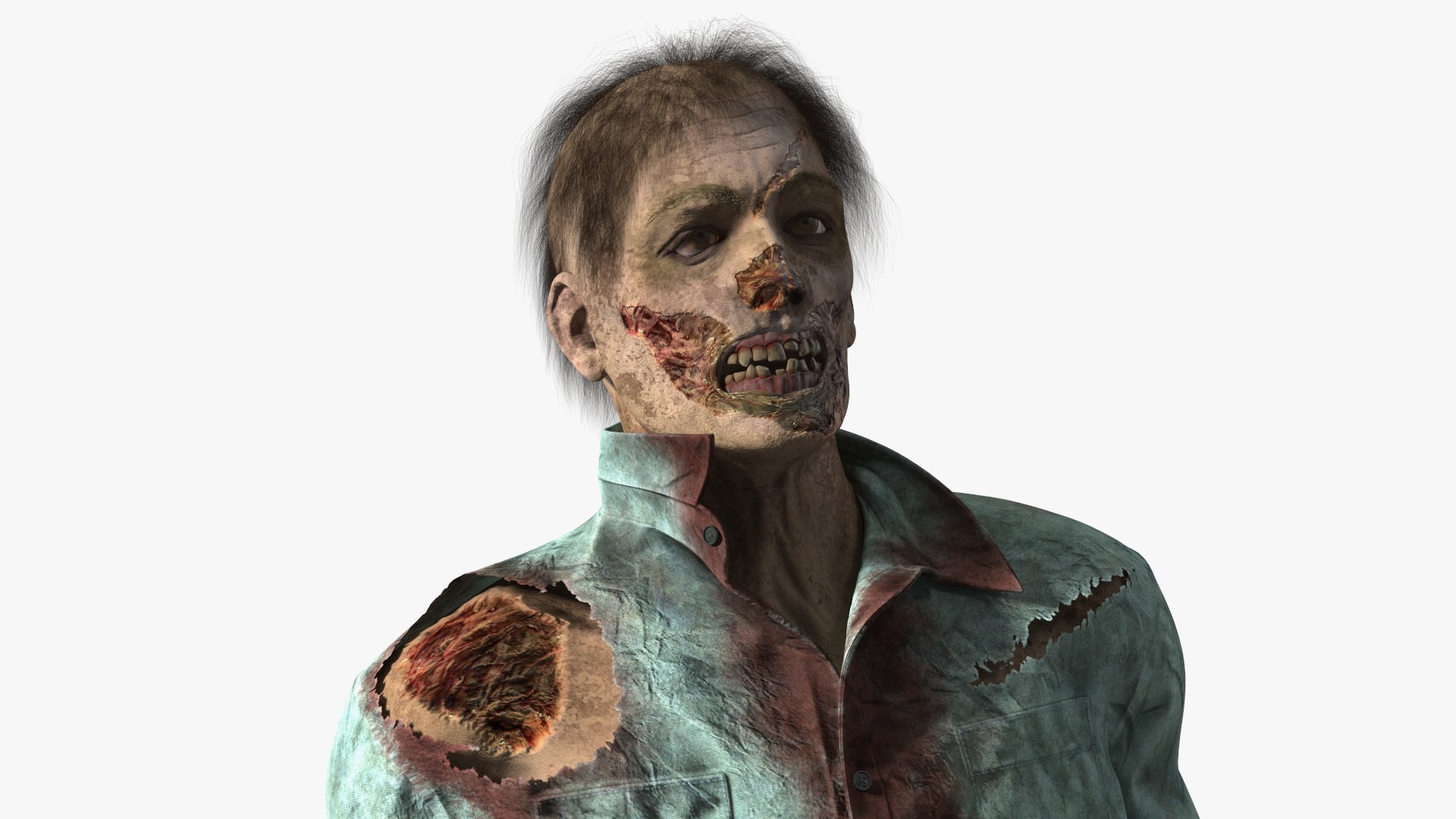 3D Zombie Male Figure Fur Rigged - TurboSquid 2381602
