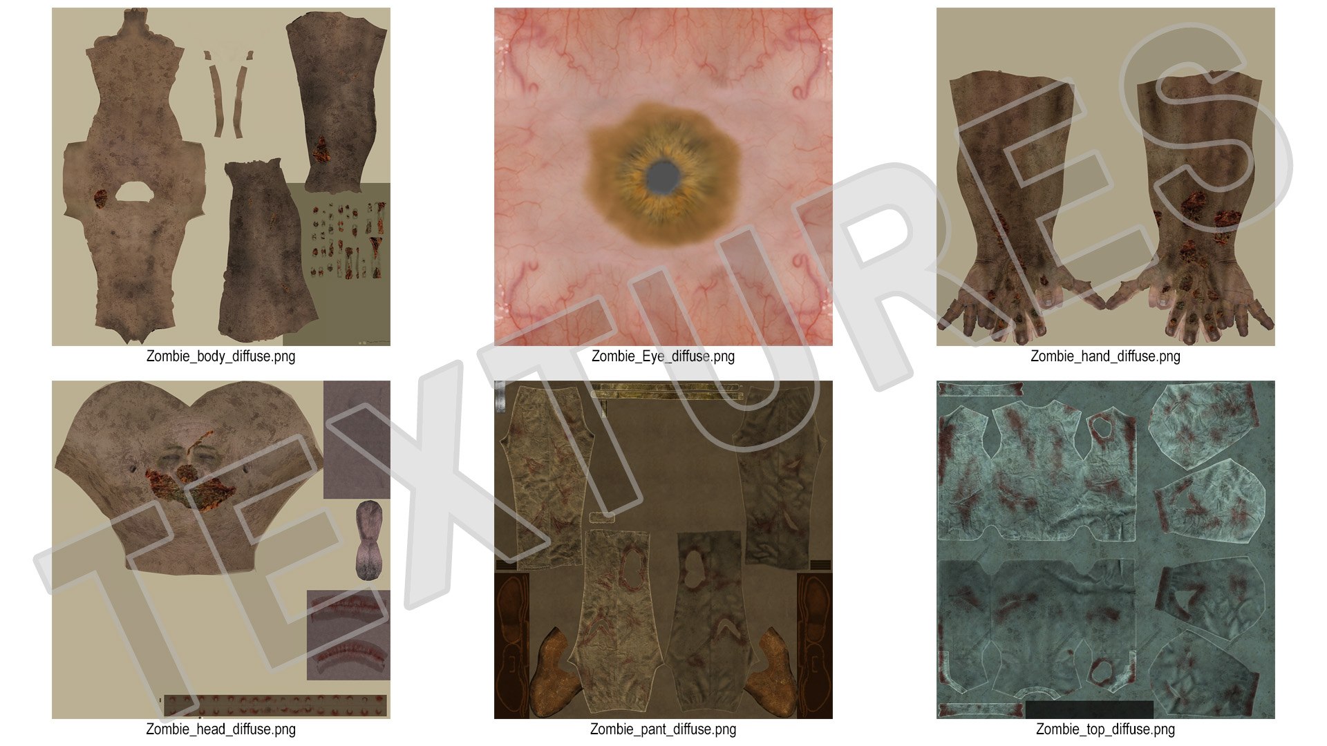 3D Zombie Male Figure Fur Rigged - TurboSquid 2381602