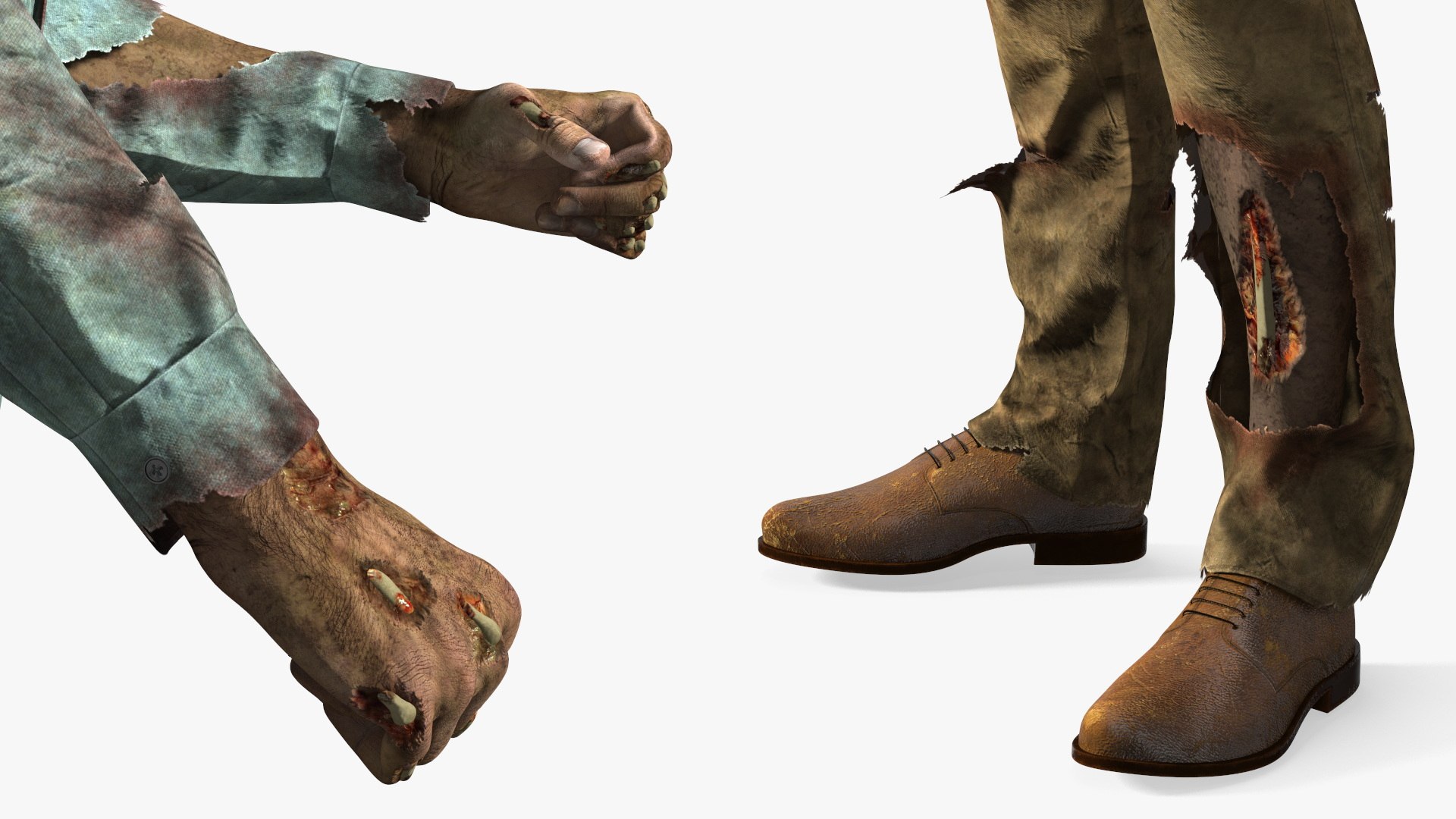 3D Zombie Male Figure Fur Rigged - TurboSquid 2381602