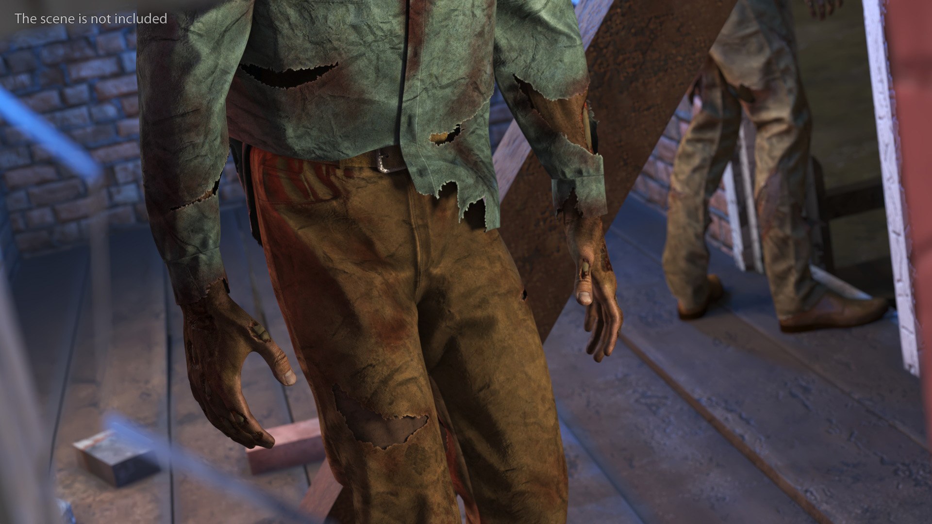 3D Zombie Male Figure Fur Rigged - TurboSquid 2381602