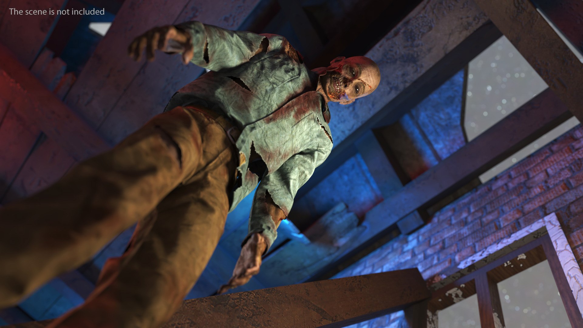 3D Zombie Male Figure Fur Rigged - TurboSquid 2381602