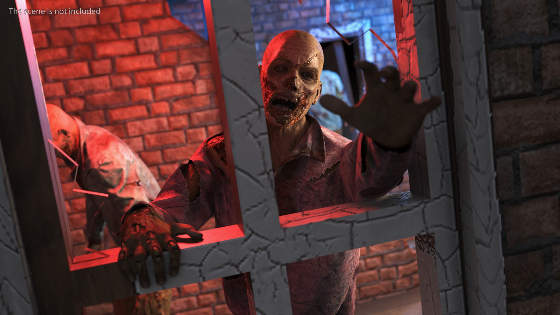 3D Zombie Male Figure Fur Rigged - TurboSquid 2381602