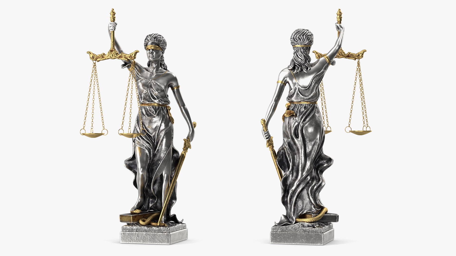 Silver Statue Justice 3D Model - TurboSquid 1974431